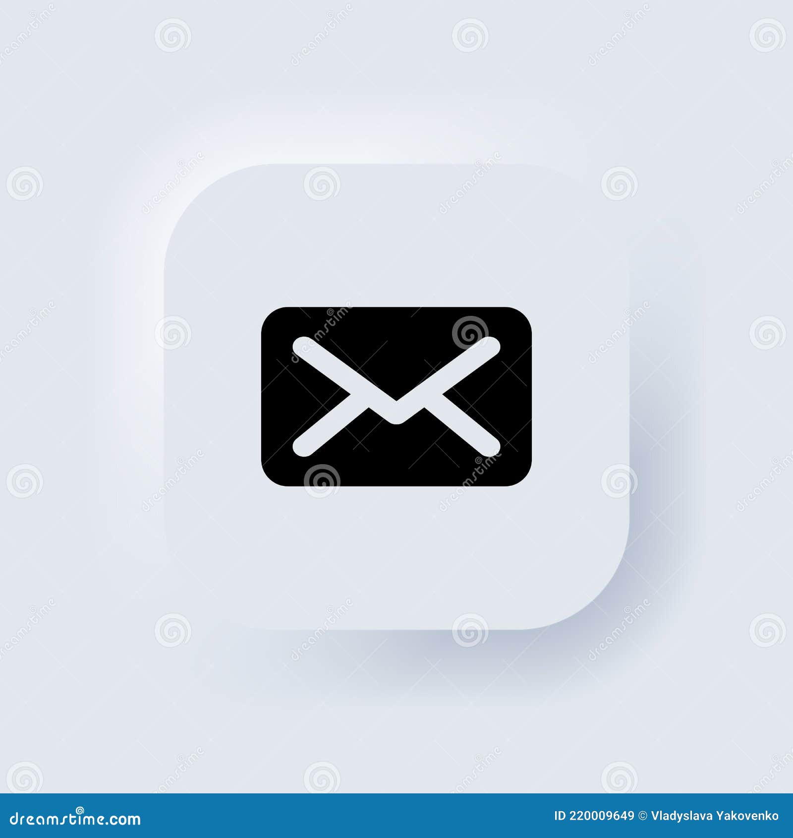 Envelope Icon. Mail Icon. Neumorphic UI UX White User Interface Web ...