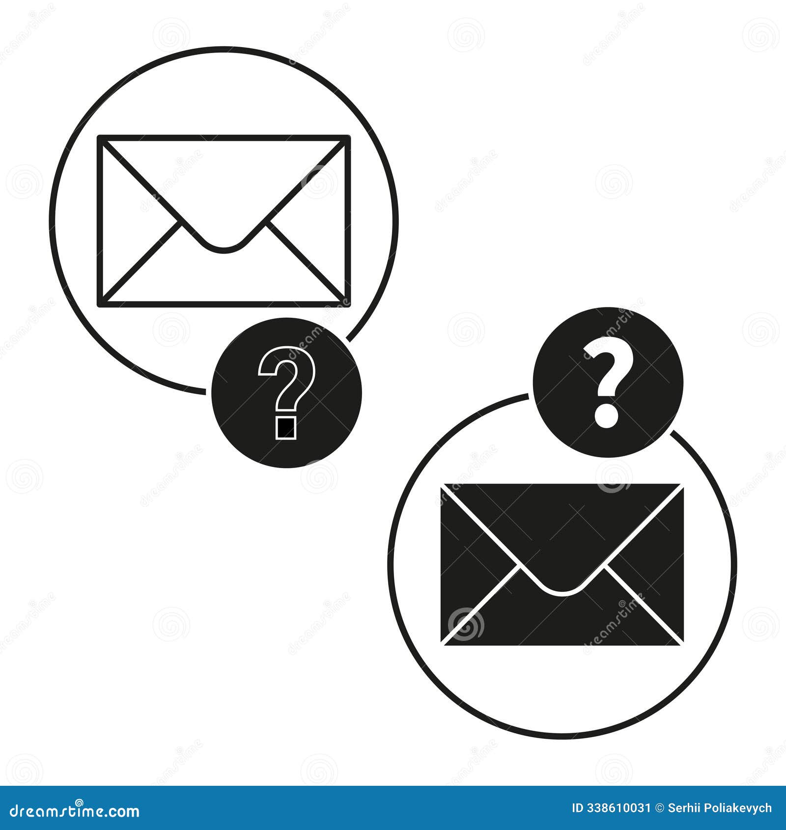 Envelope Icon. Question Mark Symbol. Email Inquiry Vector ...