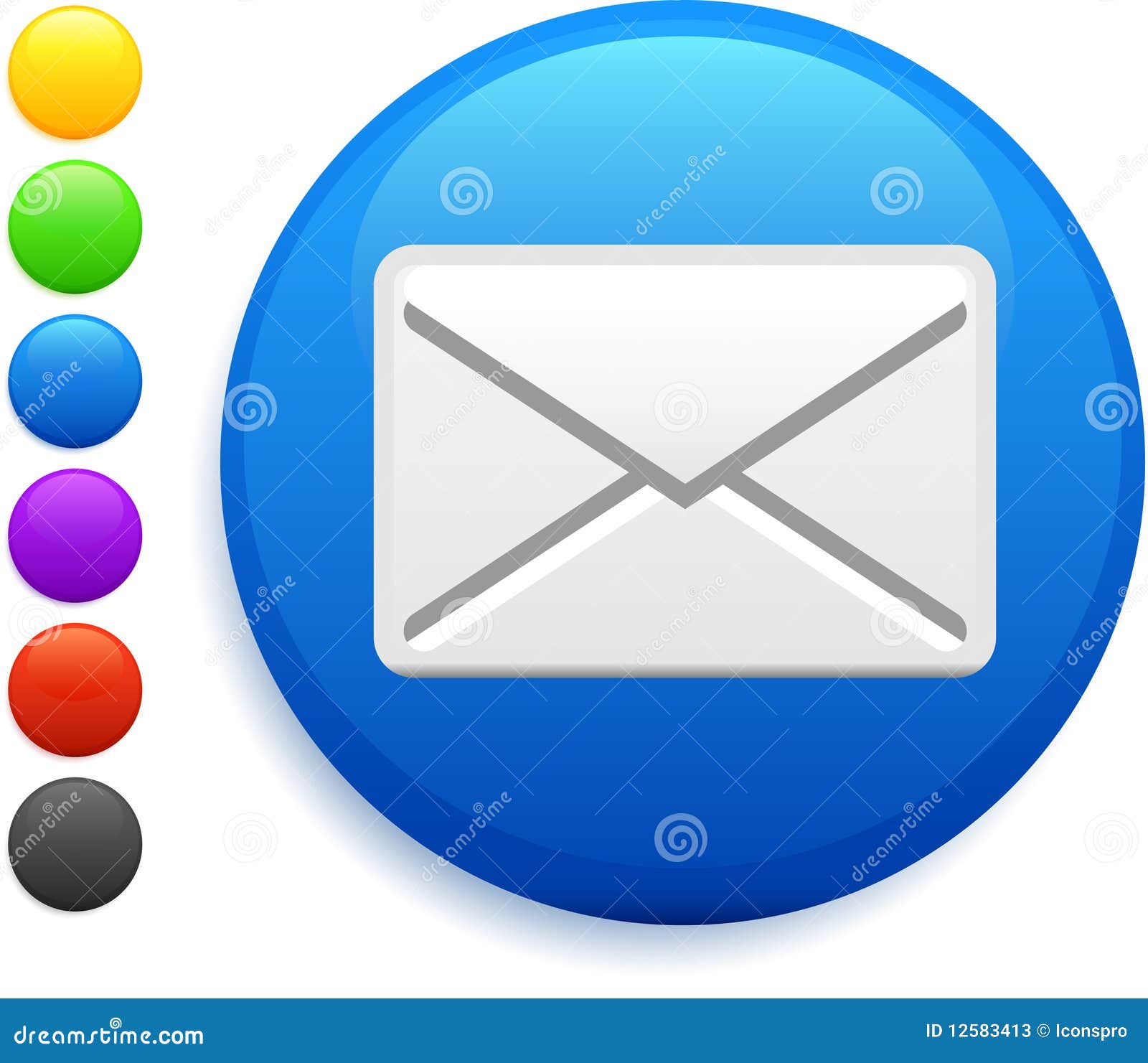 Envelope Icon on Round Internet Button Stock Illustration ...