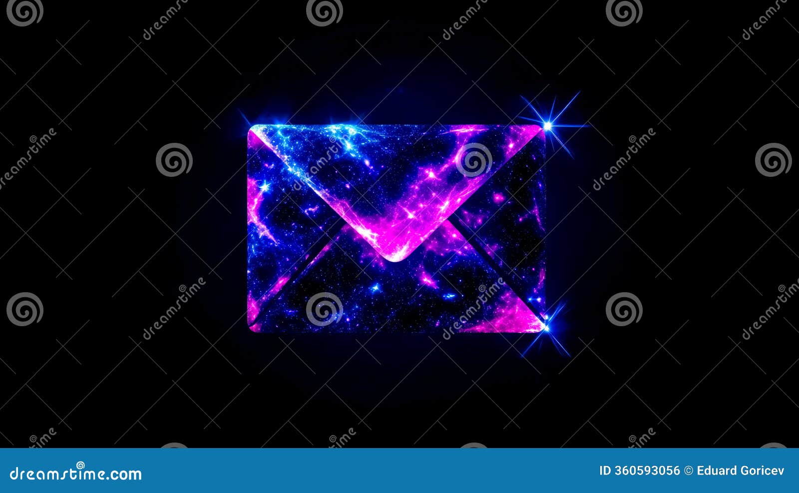 Envelope Icon Showing Cosmic Energy and Data Transmission Stock Photo ...