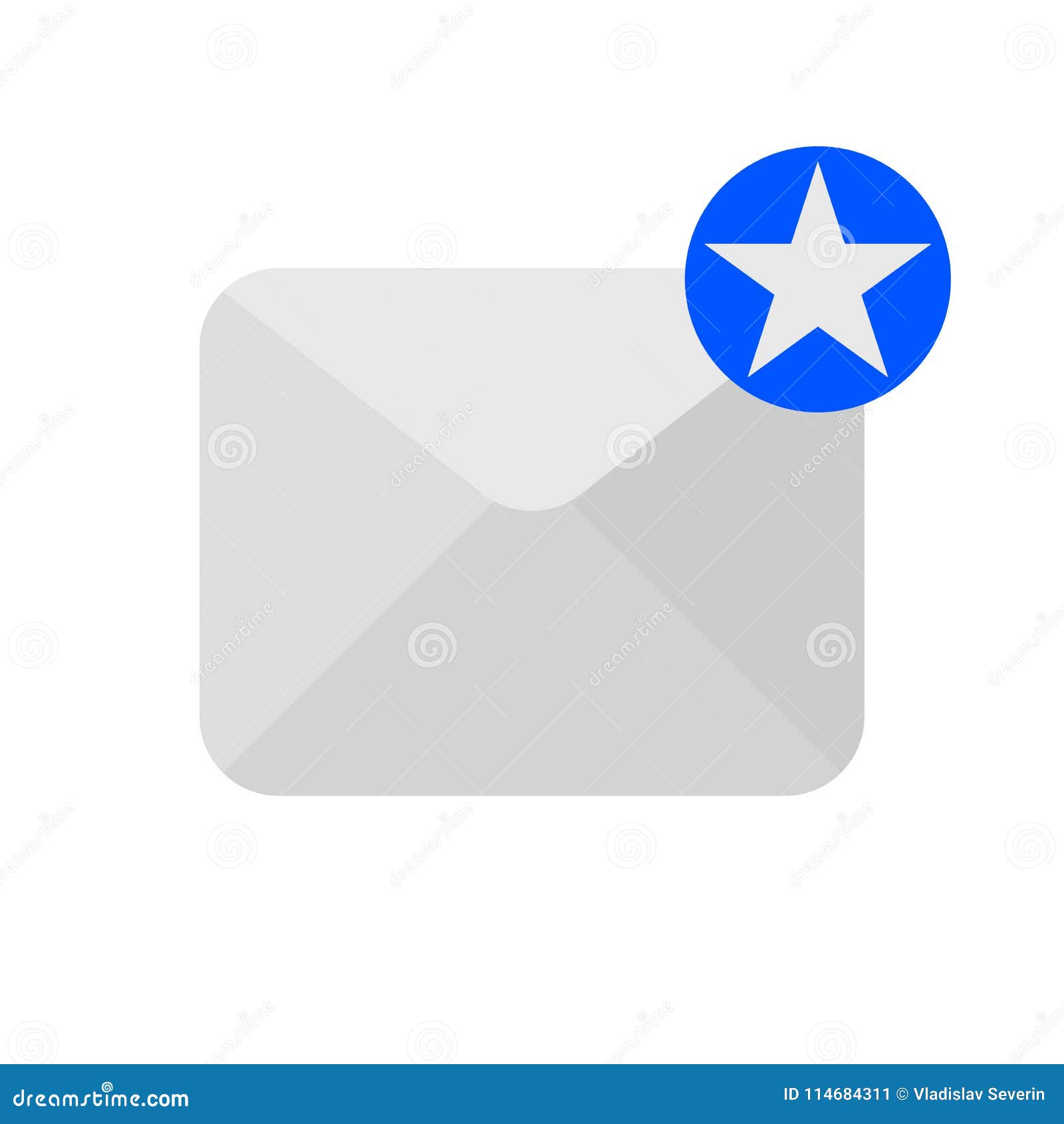Envelope Icon with Star Sign Stock Illustration - Illustration of ...