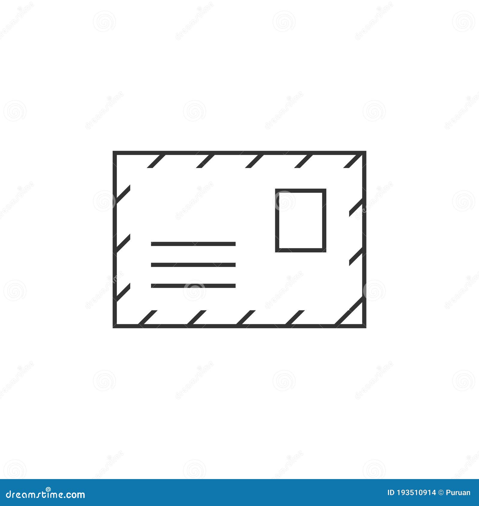Outline icon - Envelope stock vector. Illustration of email - 193510914