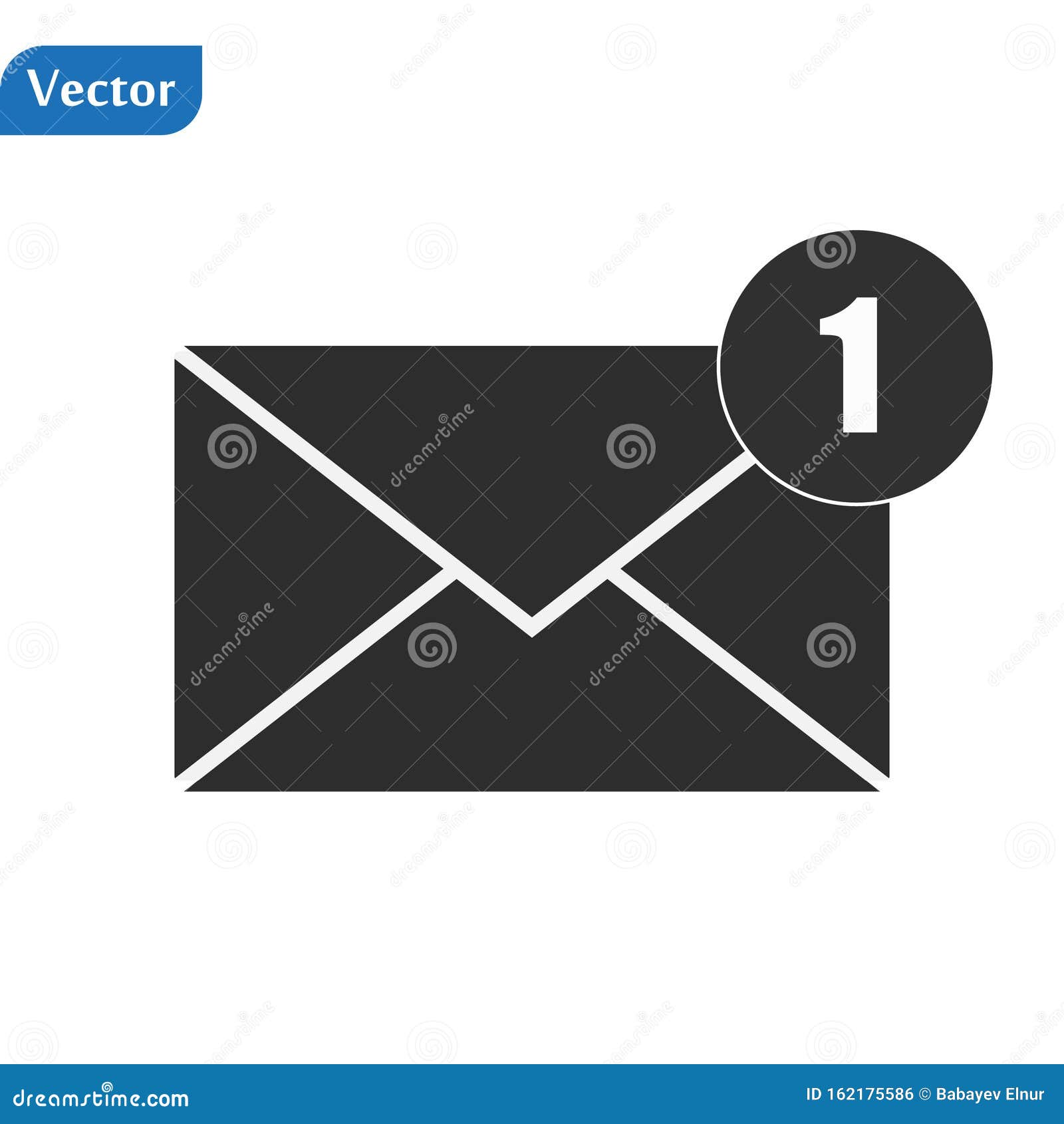 Envelope Icon in Trendy Flat Style Isolated on Grey Background. Mail ...