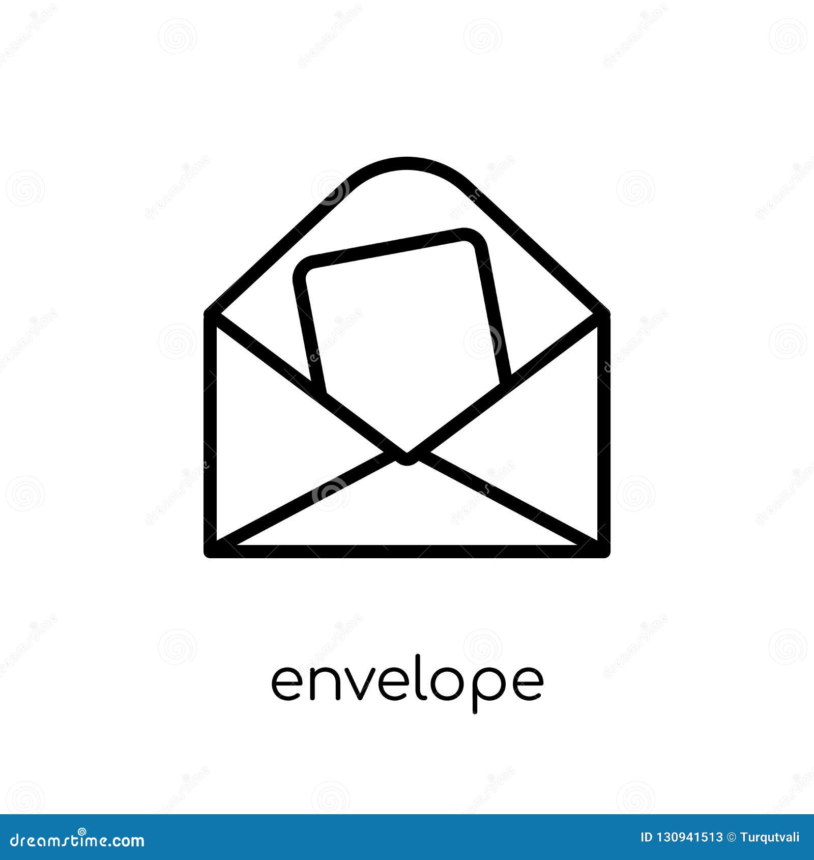 Envelope Icon. Trendy Modern Flat Linear Vector Envelope Icon on Stock ...