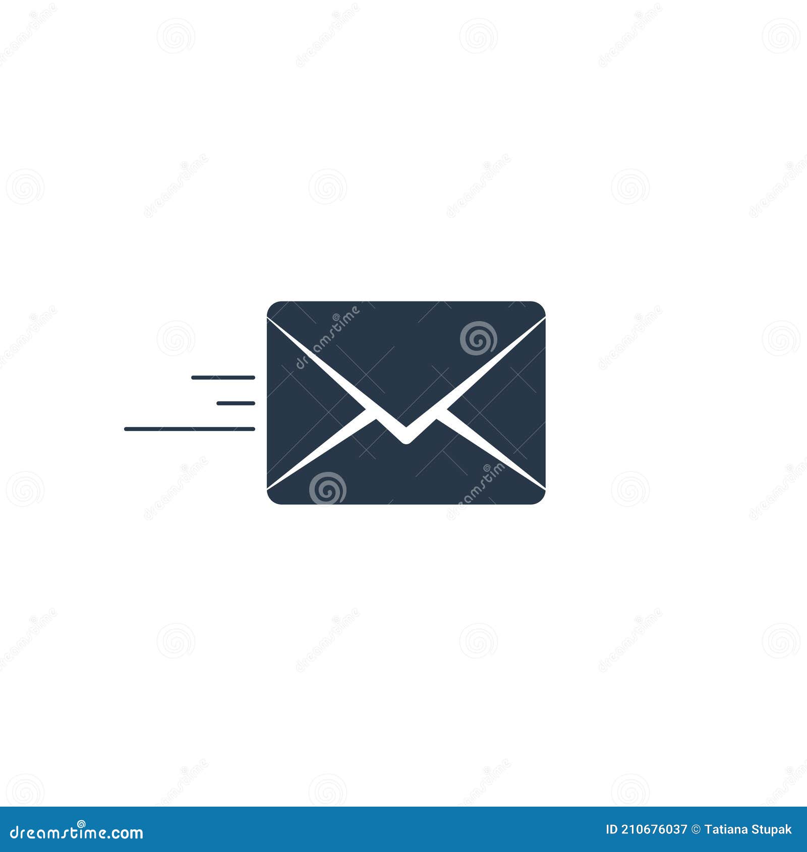 Envelope Icon, Vector Isolated Flat Flying Mail Symbol Isolated on ...
