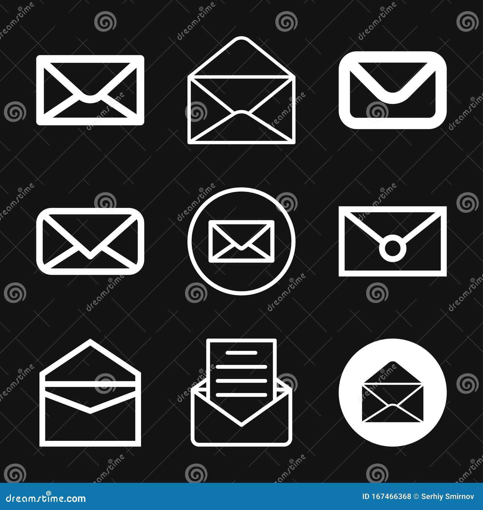 Envelope Icon, Vector Mail Envelope and Letter Symbol Stock Vector ...