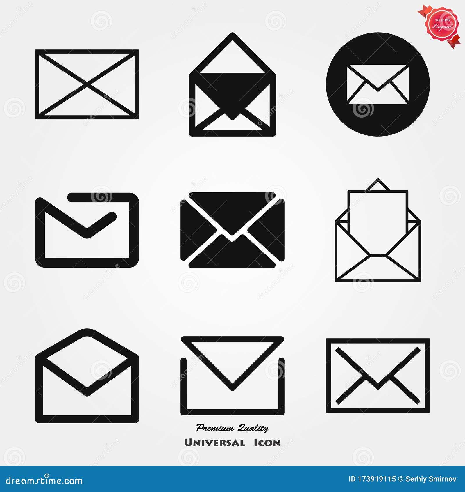 Envelope Icon, Vector Mail Envelope and Letter Symbol Stock Vector ...
