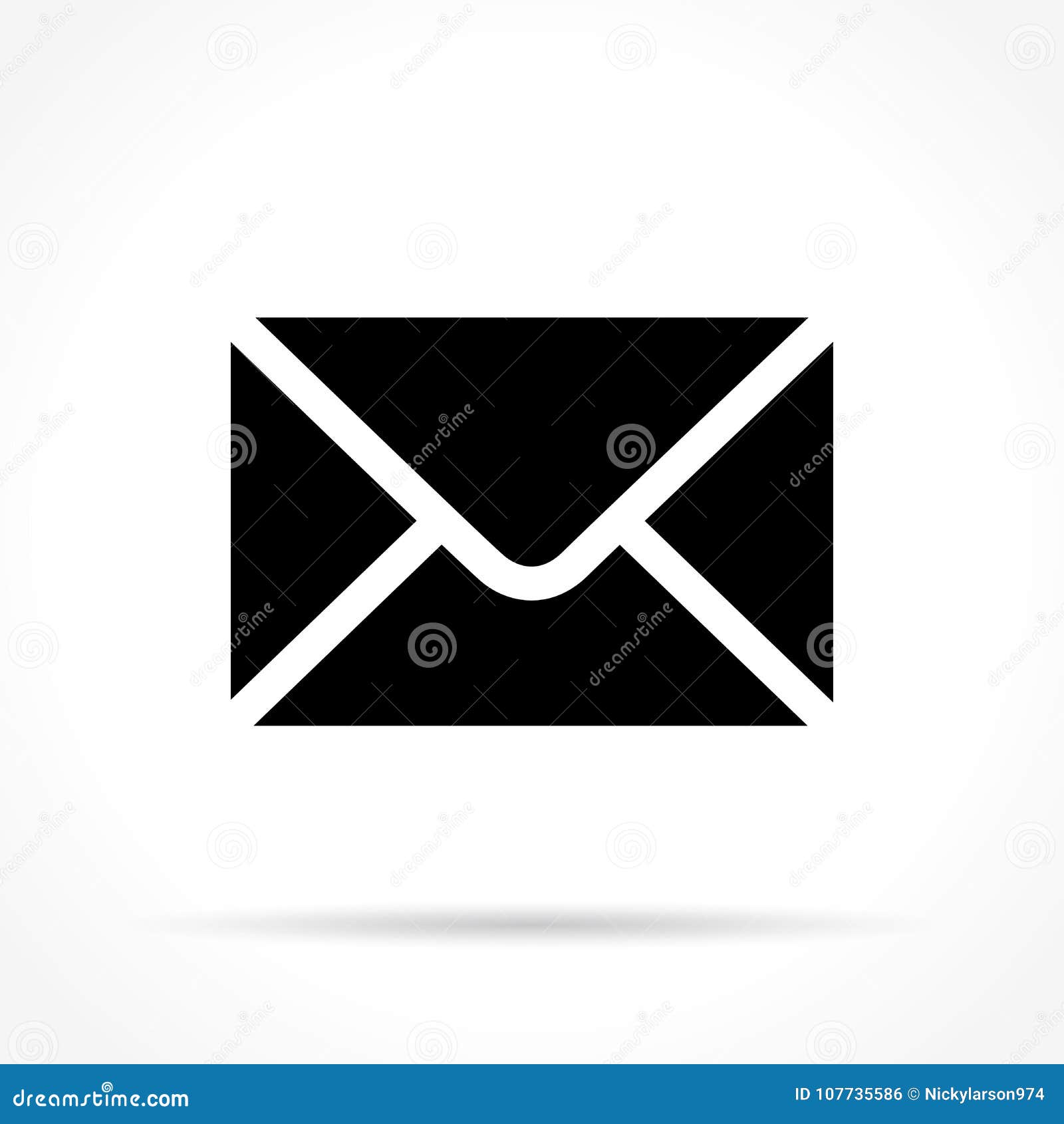 Envelope Icon on White Background Stock Vector - Illustration of vector ...