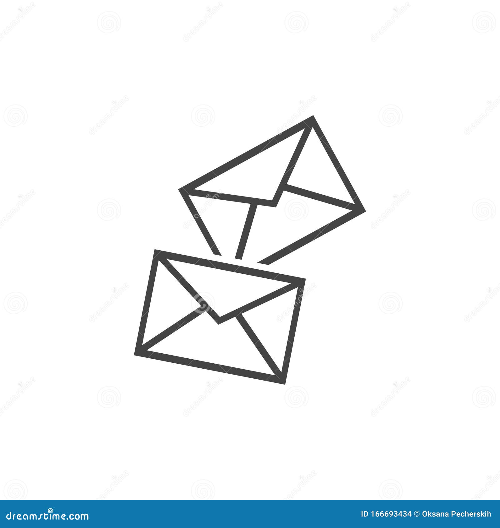 Envelope Icon on White Isolated Background Stock Vector - Illustration ...