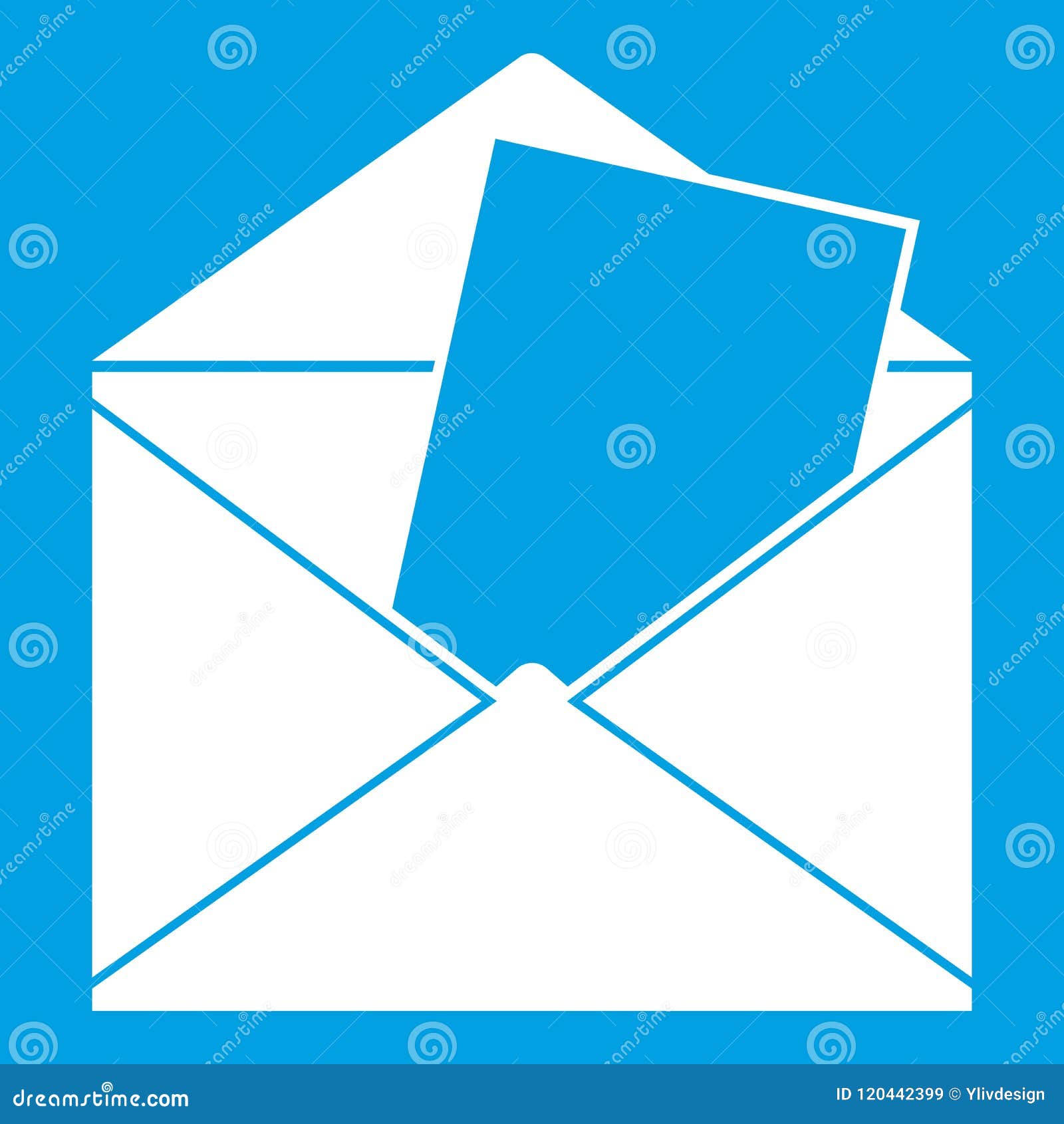 Envelope icon white stock vector. Illustration of postage - 120442399