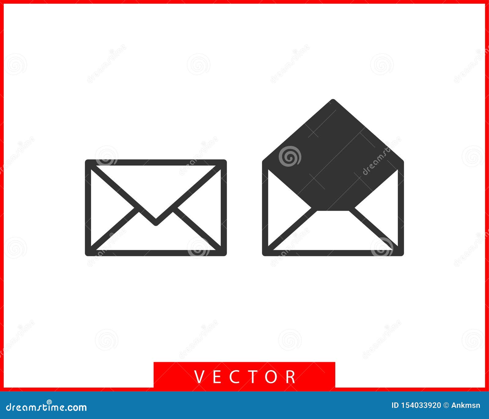 Envelope Icons Letter. Envelop Icon Vector Template. Mail Symbol ...