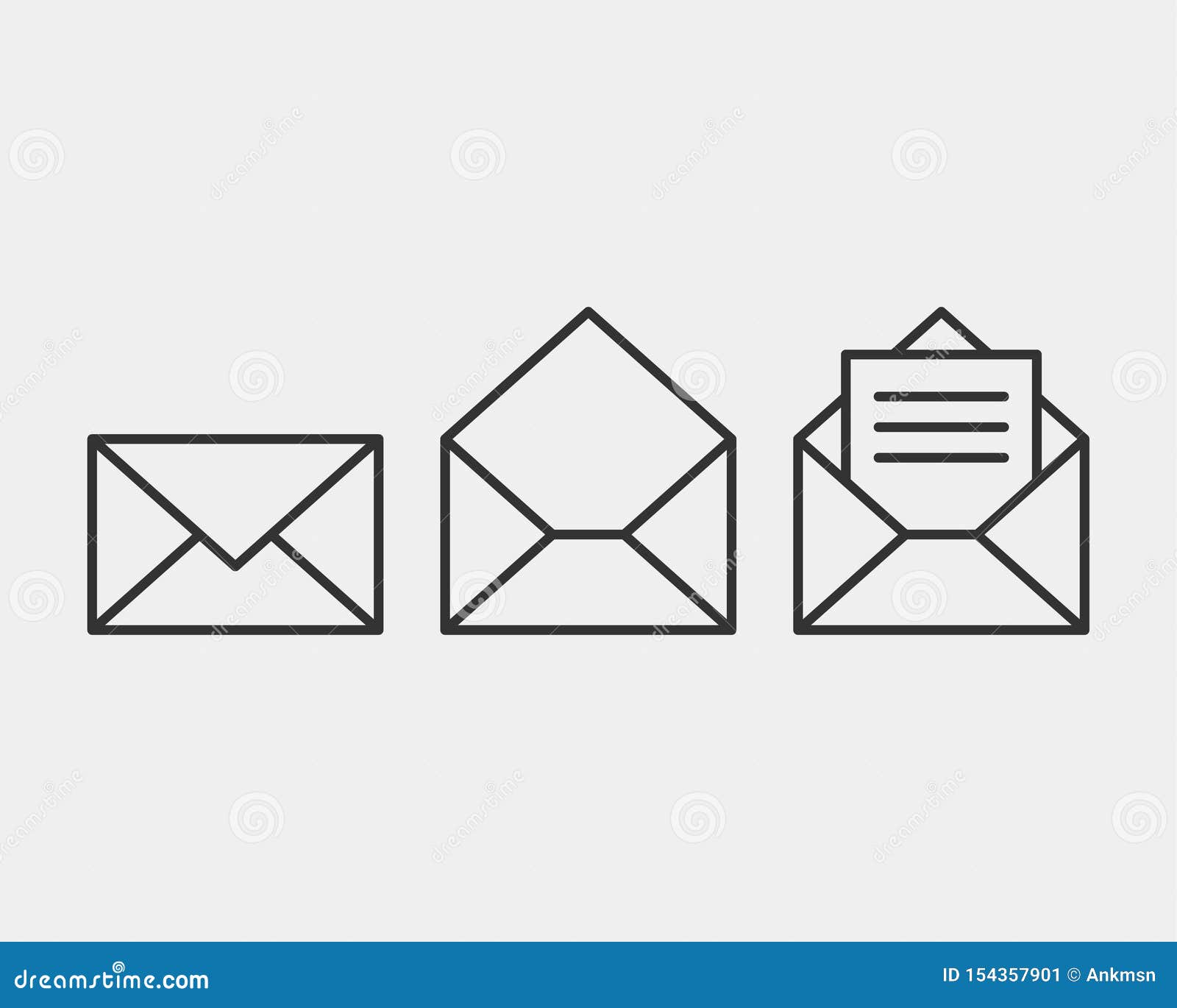 Envelope Icons Letter. Envelop Icon Vector Template. Mail Symbol ...