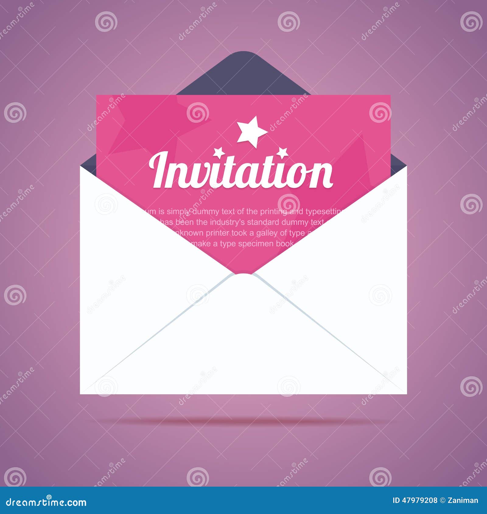 Envelope with Invitation Card and Star Shapes. Stock Vector ...