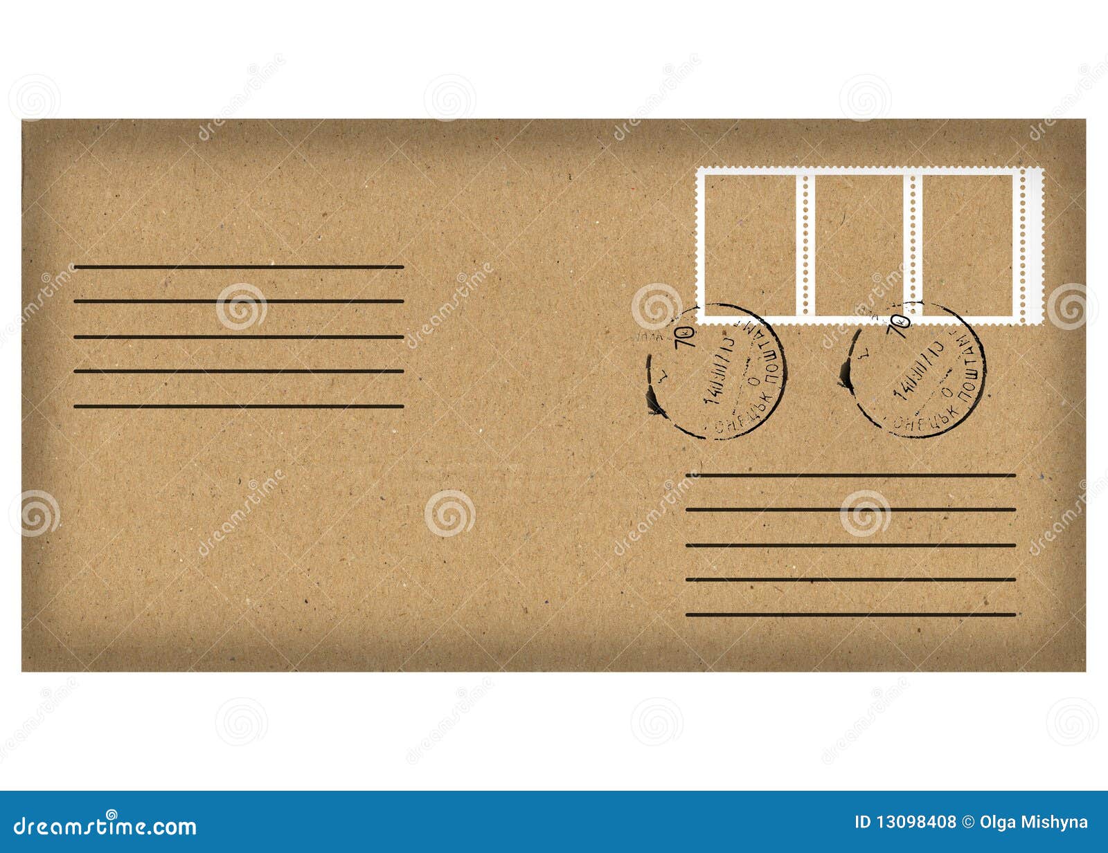 Envelope isolated on white stock photo. Image of abstract - 13098408