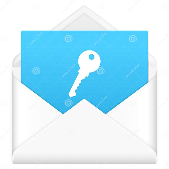 Envelope with key symbol stock vector. Illustration of unlock - 108856281