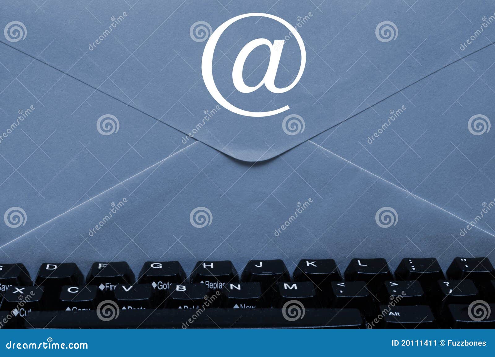 Envelope on keyboard stock image. Image of connection - 20111411