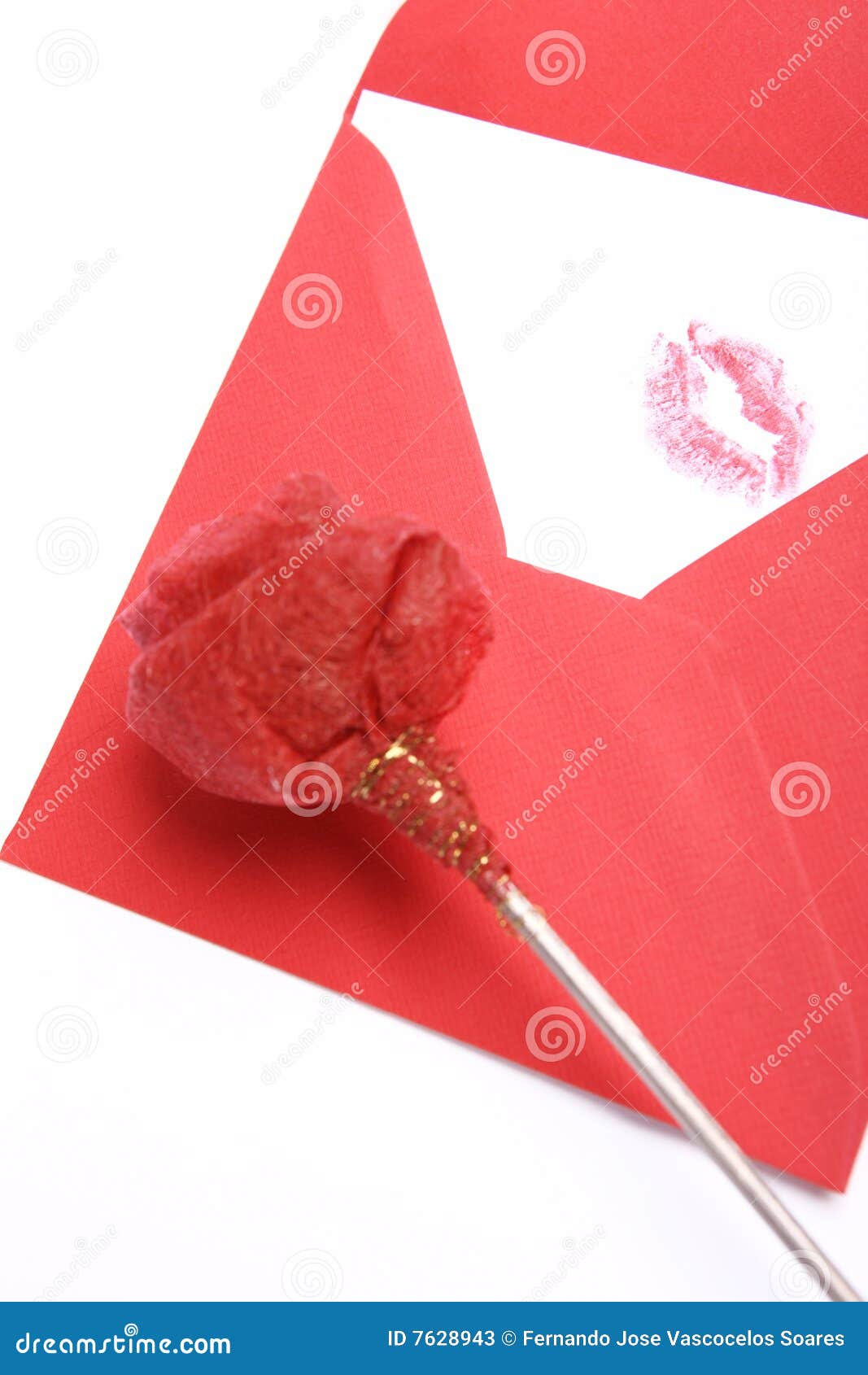 Envelope with a kiss stock image. Image of romantic, married - 7628943
