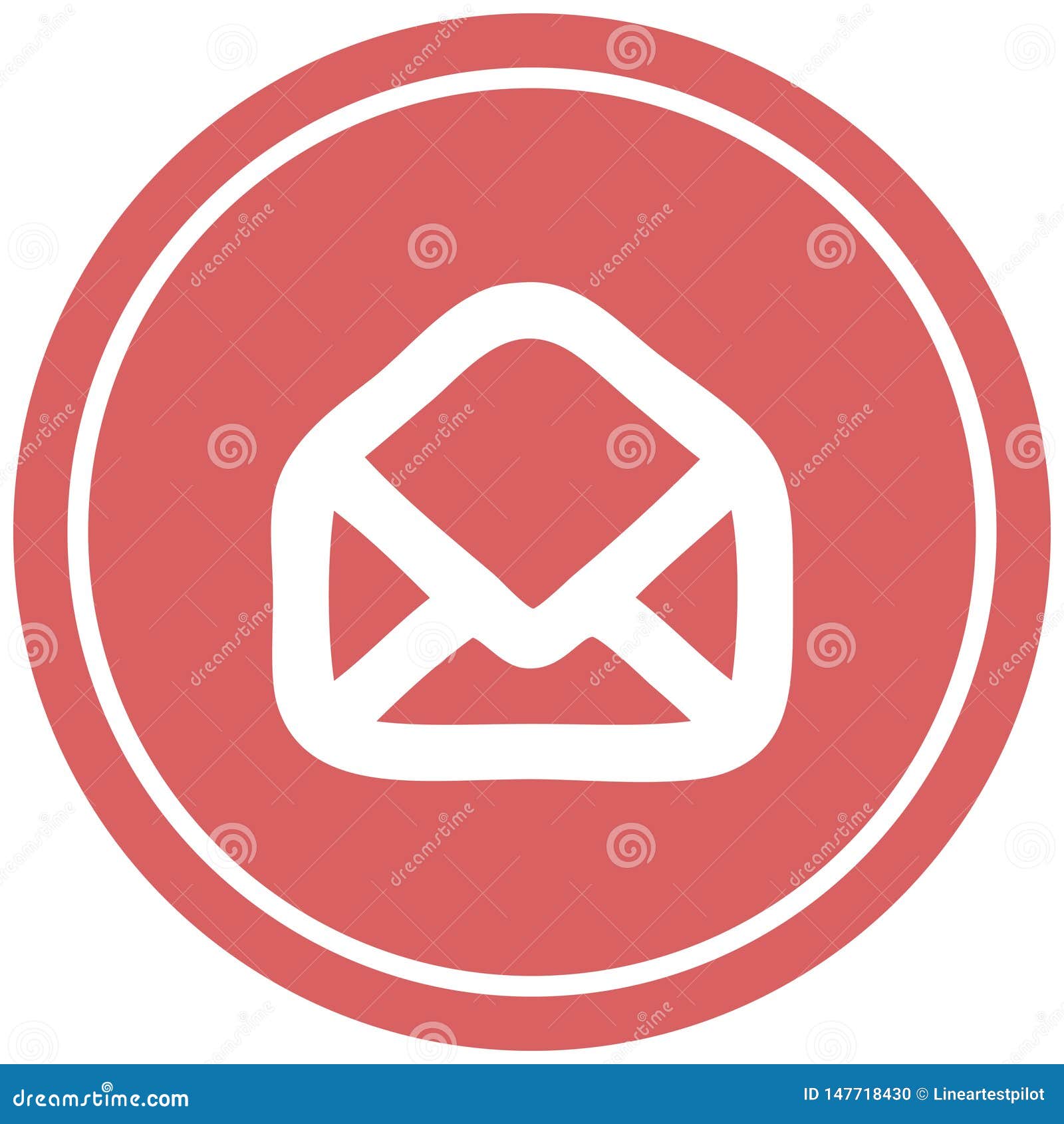Envelope Letter Circular Icon Stock Vector - Illustration of line, sign ...