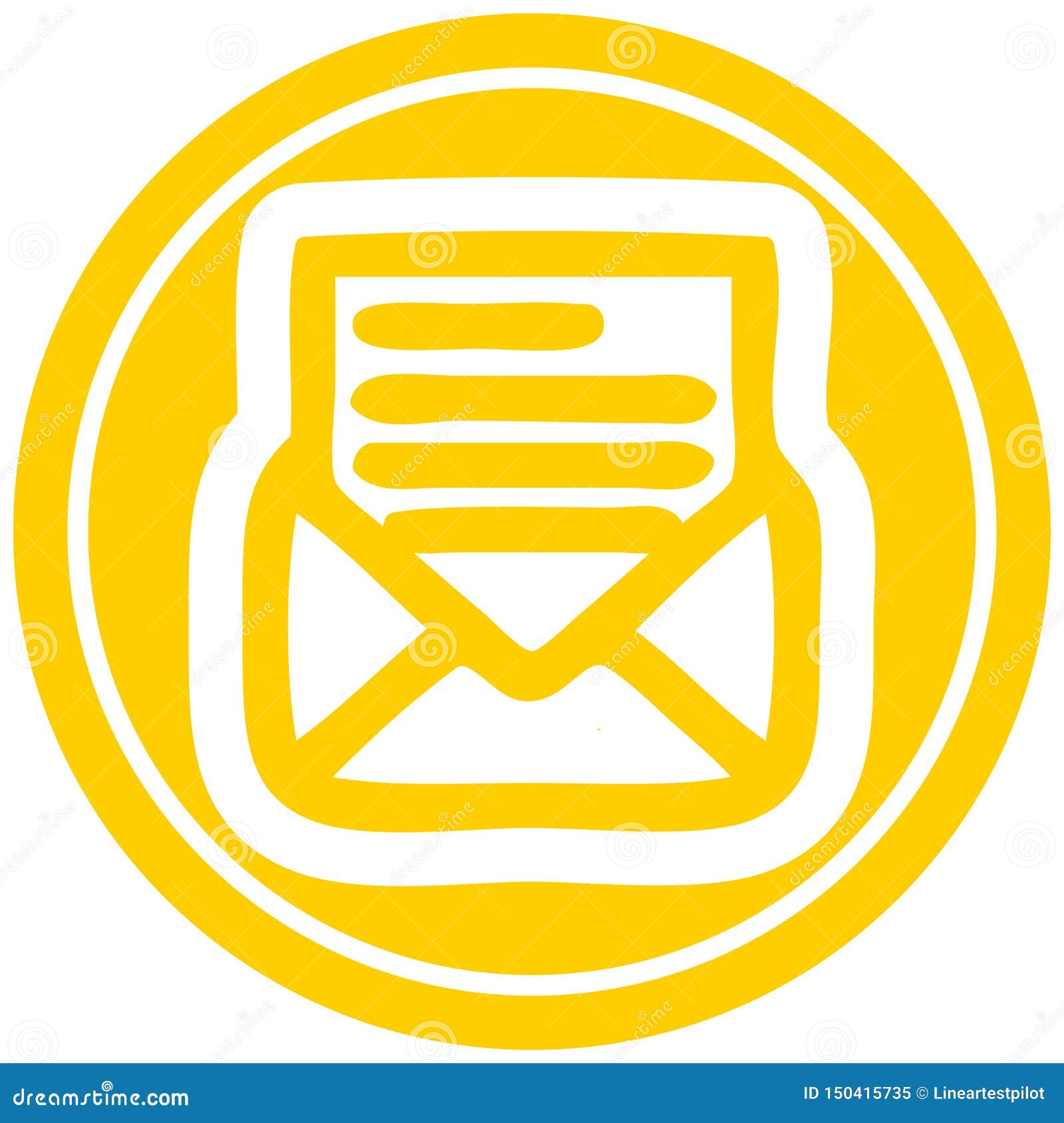 Envelope Letter Circular Icon Symbol Stock Vector - Illustration of ...