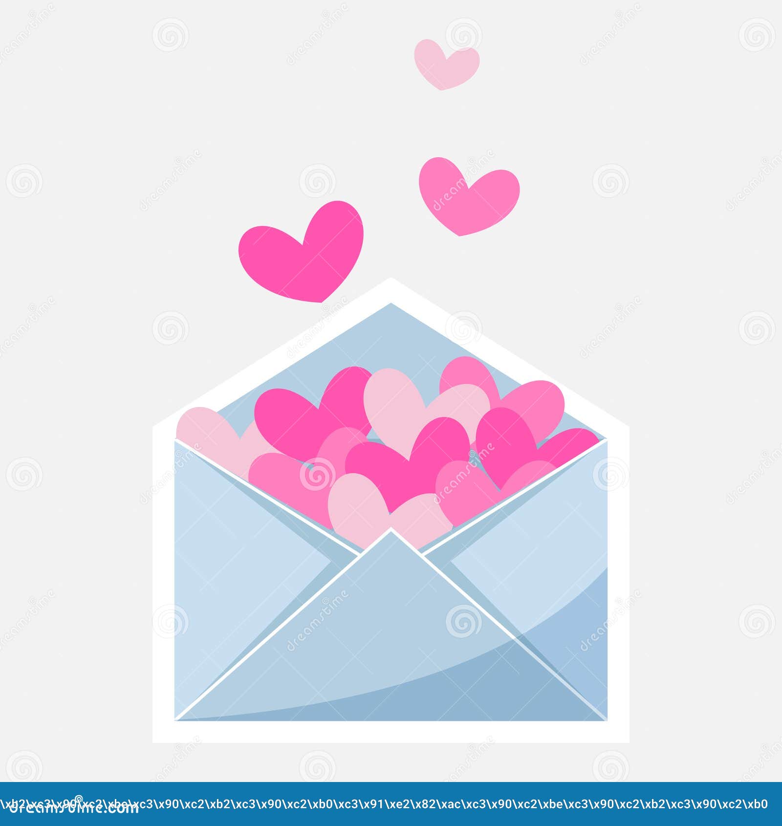 Envelope with a Letter with Flying Out Hearts. Vector Illustration ...