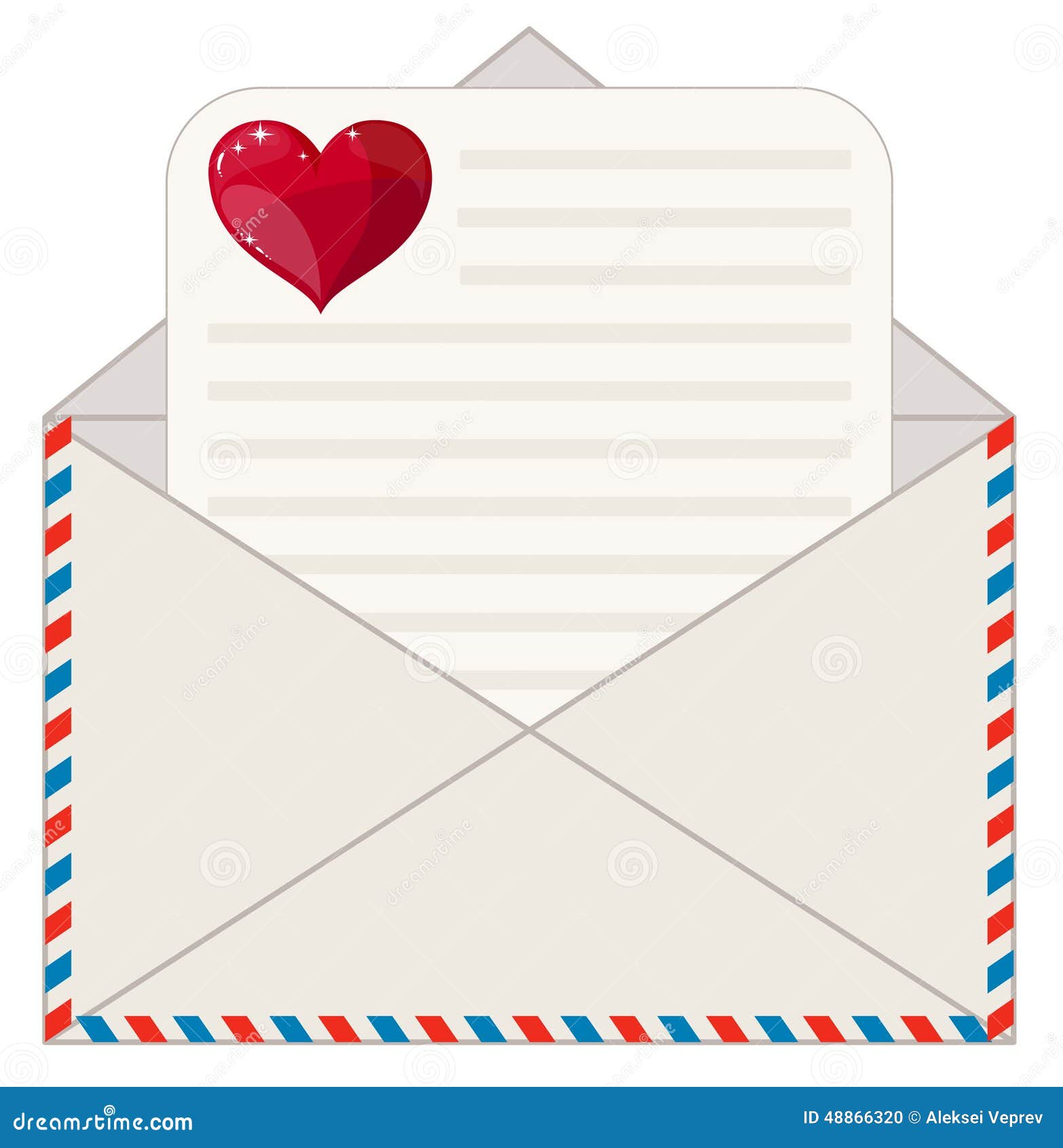 Envelope with a Letter in the Form of Valentines. Stock Vector ...