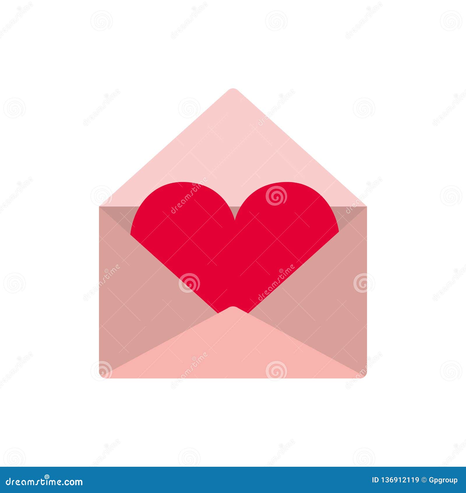 Envelope of Letter with Heart Isolated Icon Stock Vector - Illustration ...
