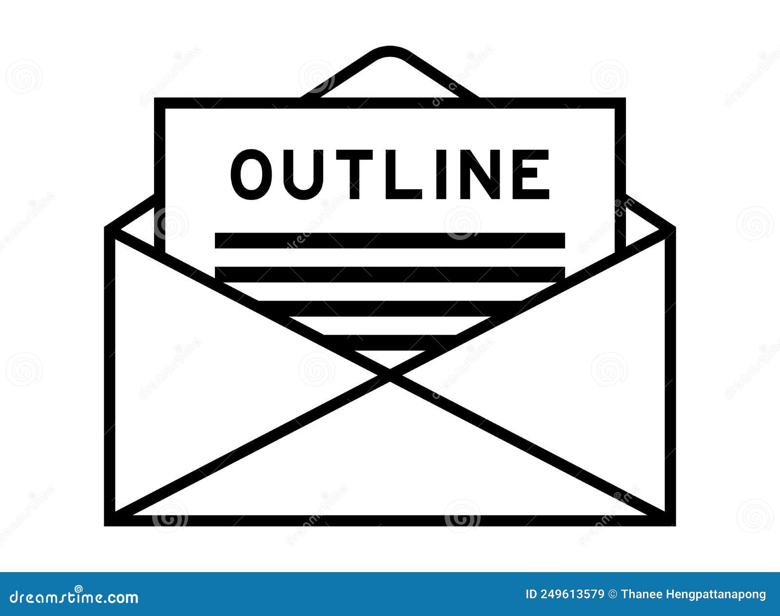 Envelope and Letter Sign with Word Outline As Headline Stock Vector ...