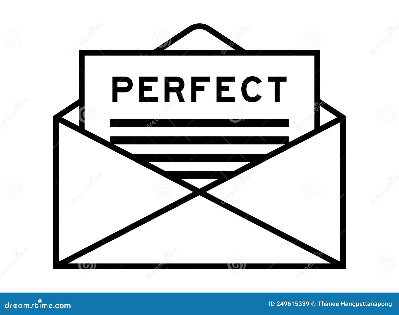 Envelope and Letter Sign with Word Perfect As Headline Stock Vector ...