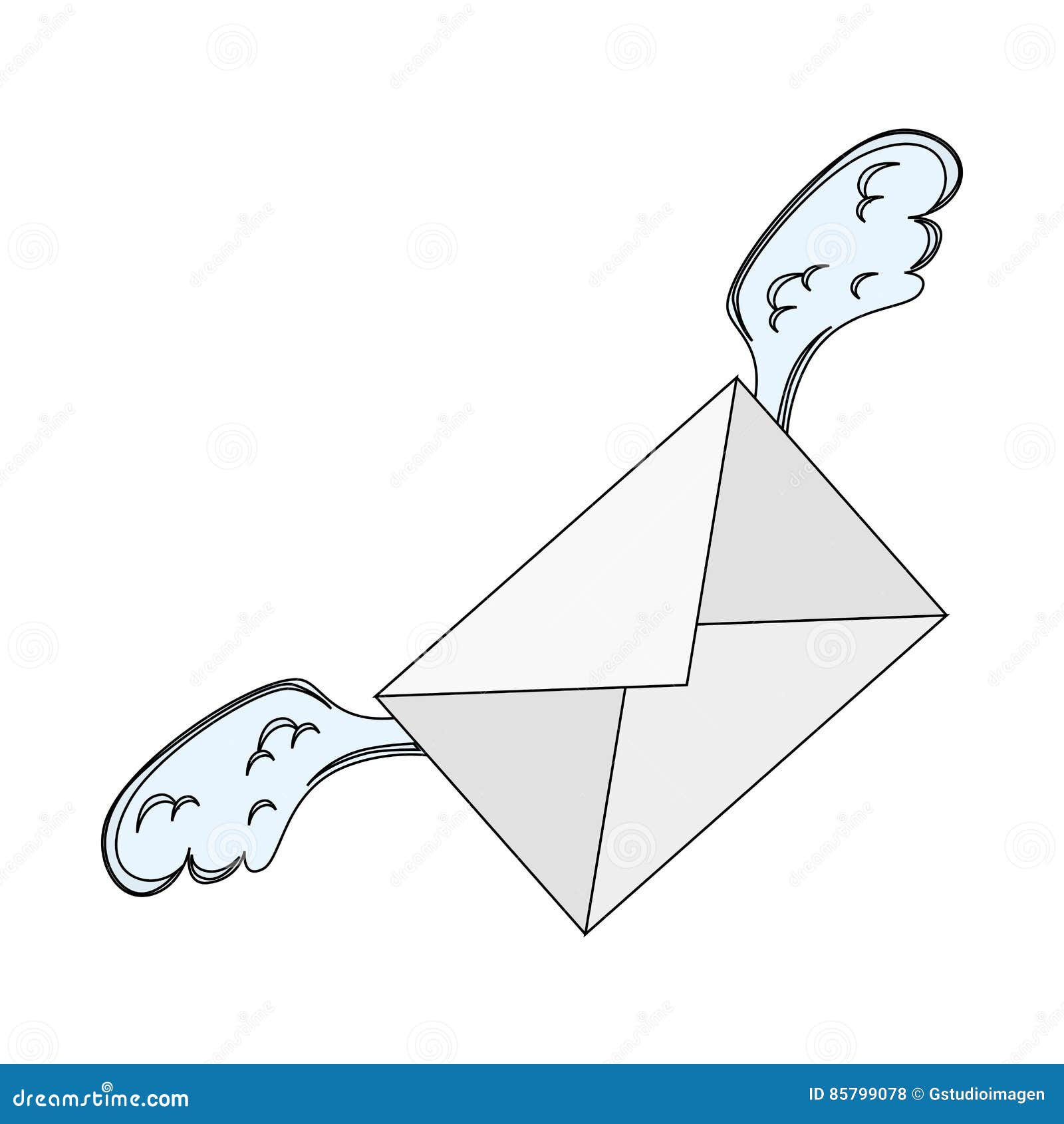 Envelope Letter with Wings Isolated Icon Stock Vector - Illustration of ...