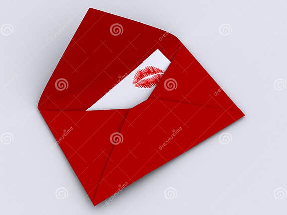 Envelope with lips stock illustration. Illustration of print - 3493147