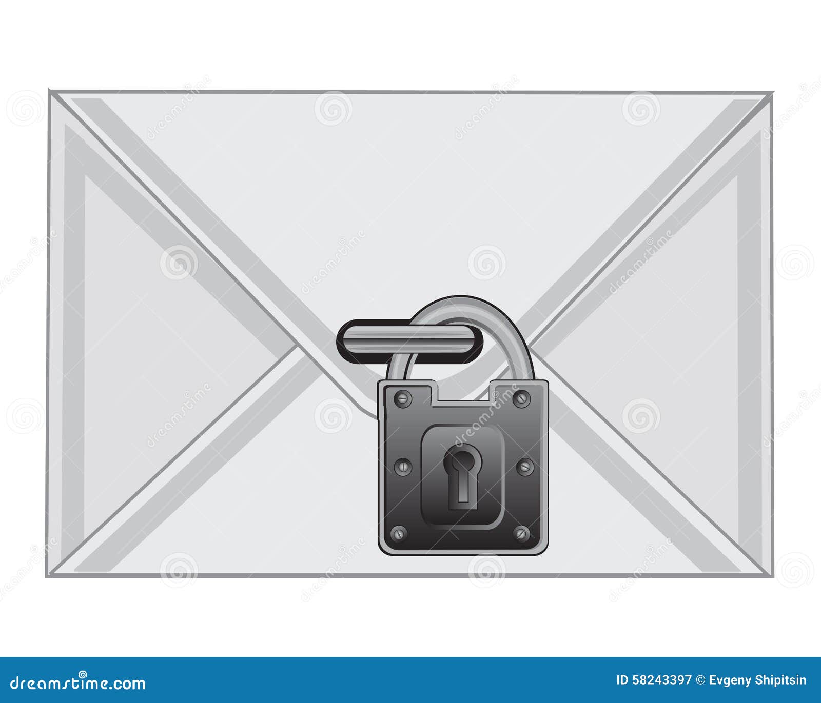Envelope on lock stock vector. Illustration of paper - 58243397