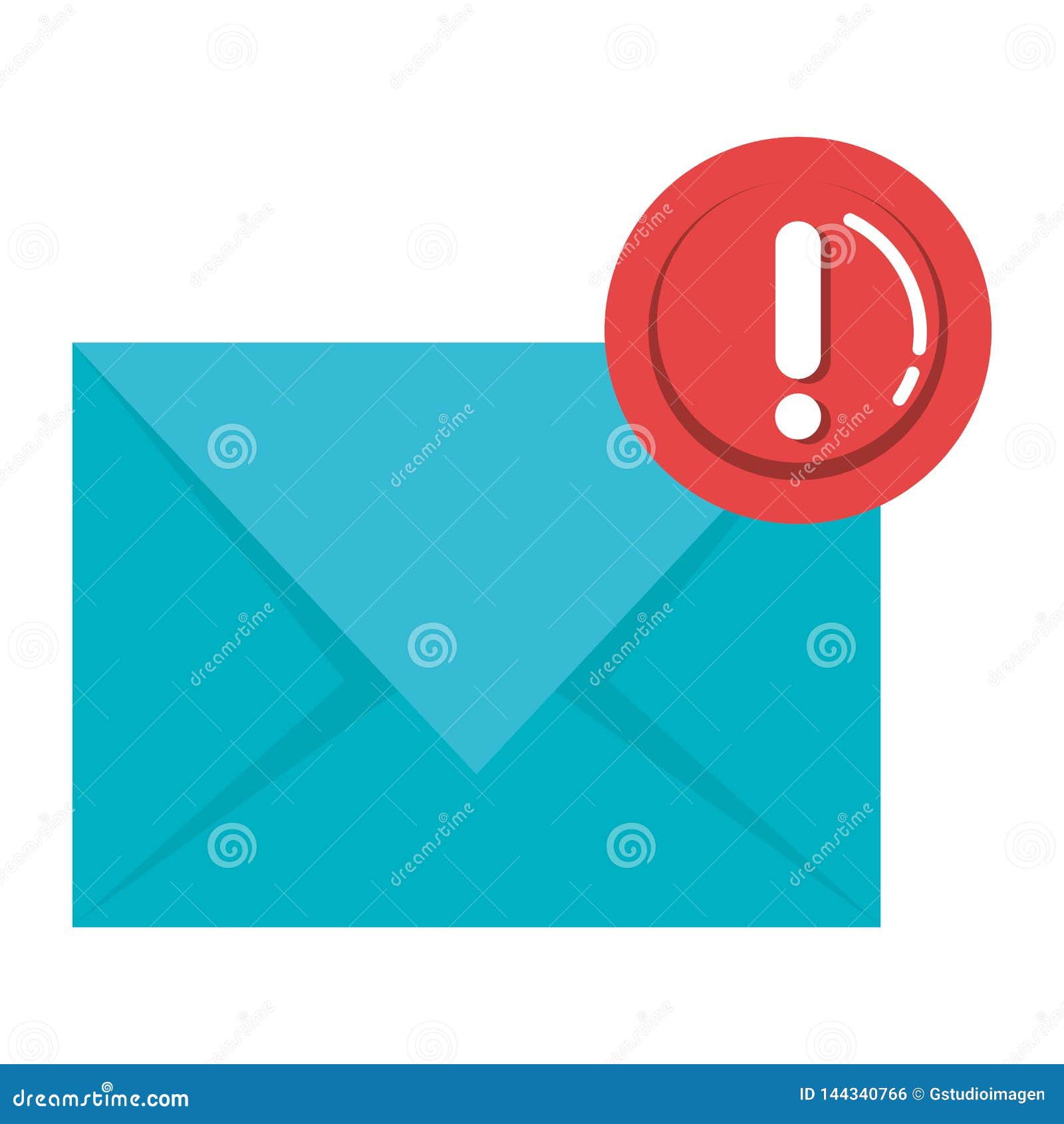 Envelope Mail with Alert Symbol Stock Vector - Illustration of postal ...