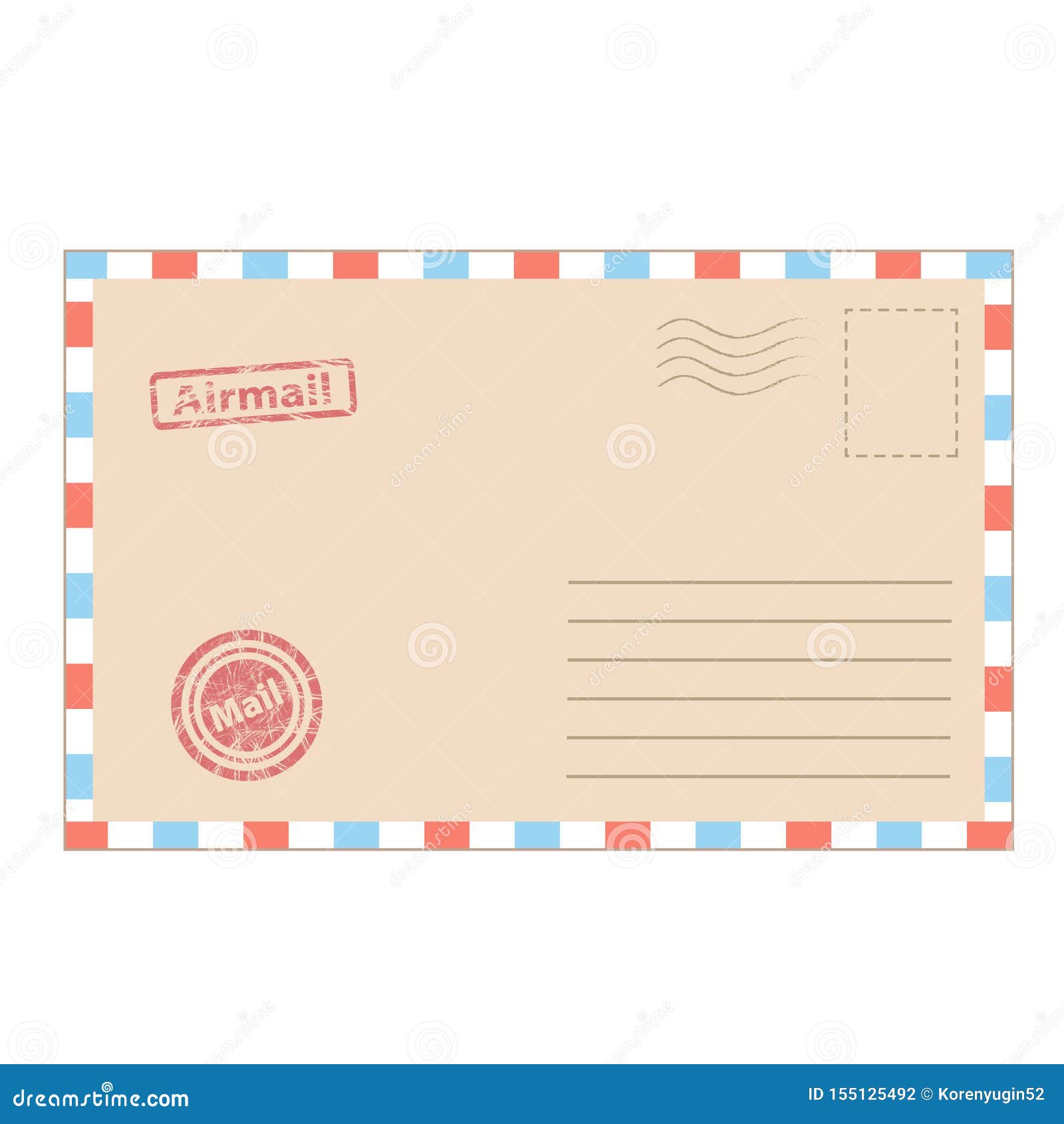 Envelope Mail in Cartoon Style for Design on White, Stock Vector ...