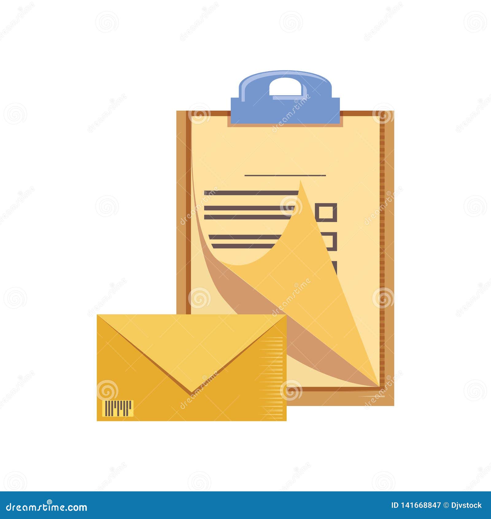 Envelope Mail with Checklist Stock Vector - Illustration of icon ...