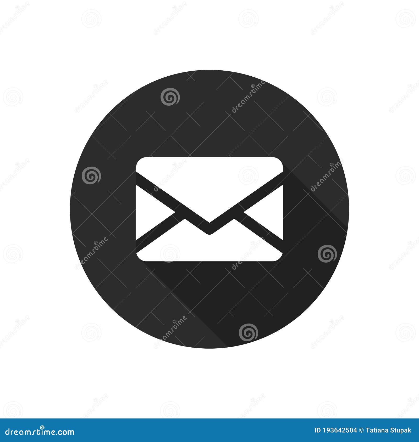 Envelope Mail Circle Button Flat Web Icon. Vector Stock Vector ...