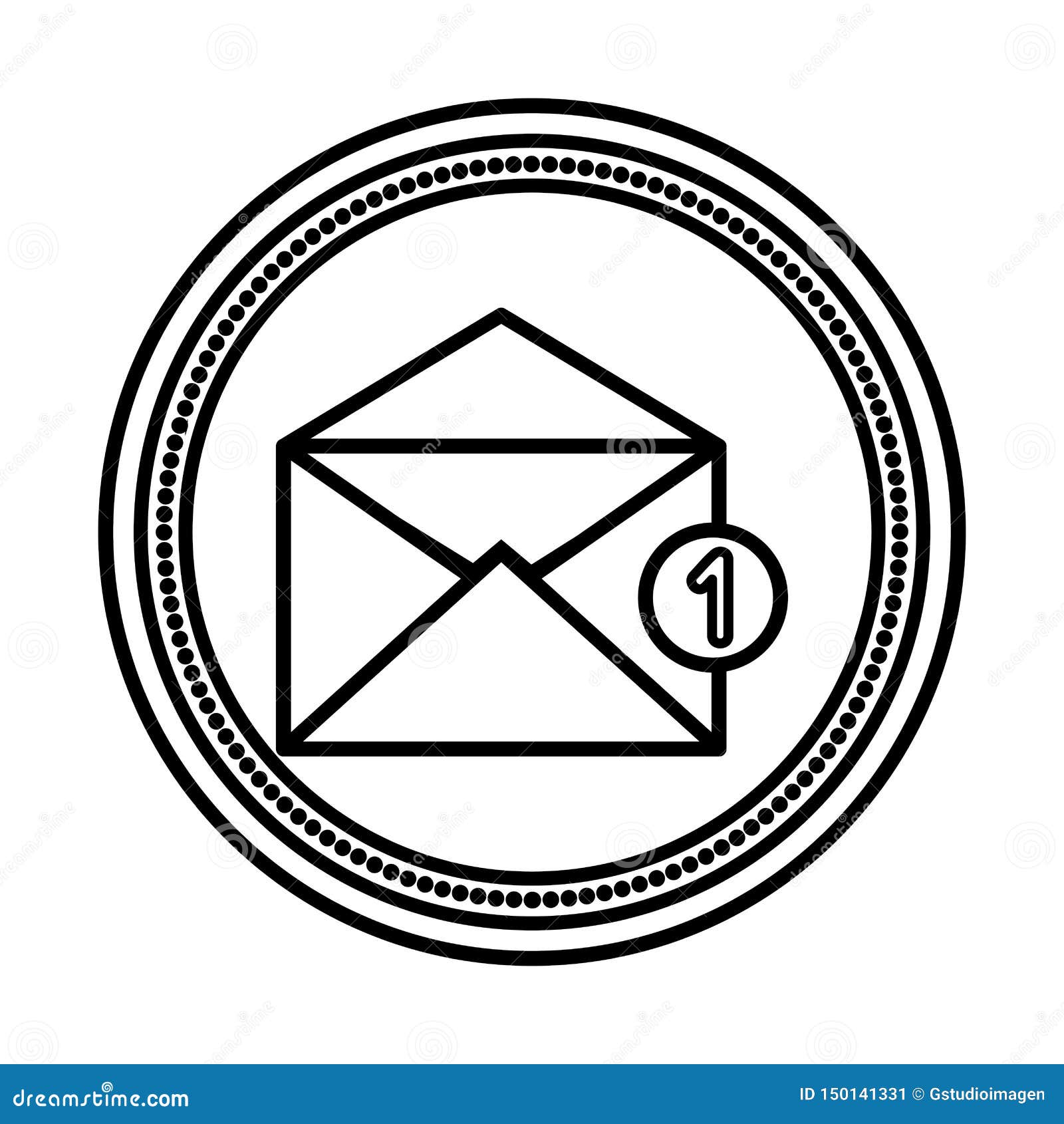 Envelope Mail with Counter Number Stock Illustration - Illustration of ...
