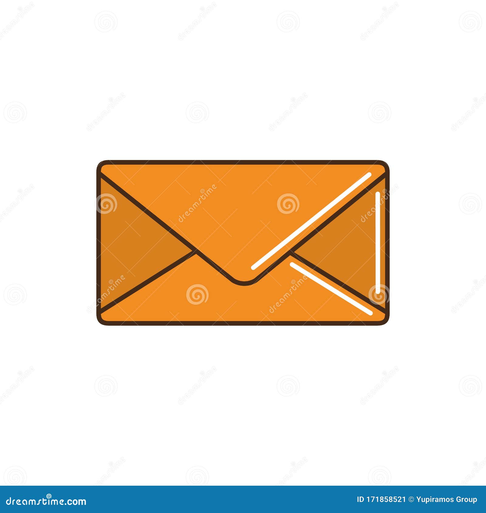 Envelope Mail Courier Delivery Line and Fill Stock Vector ...
