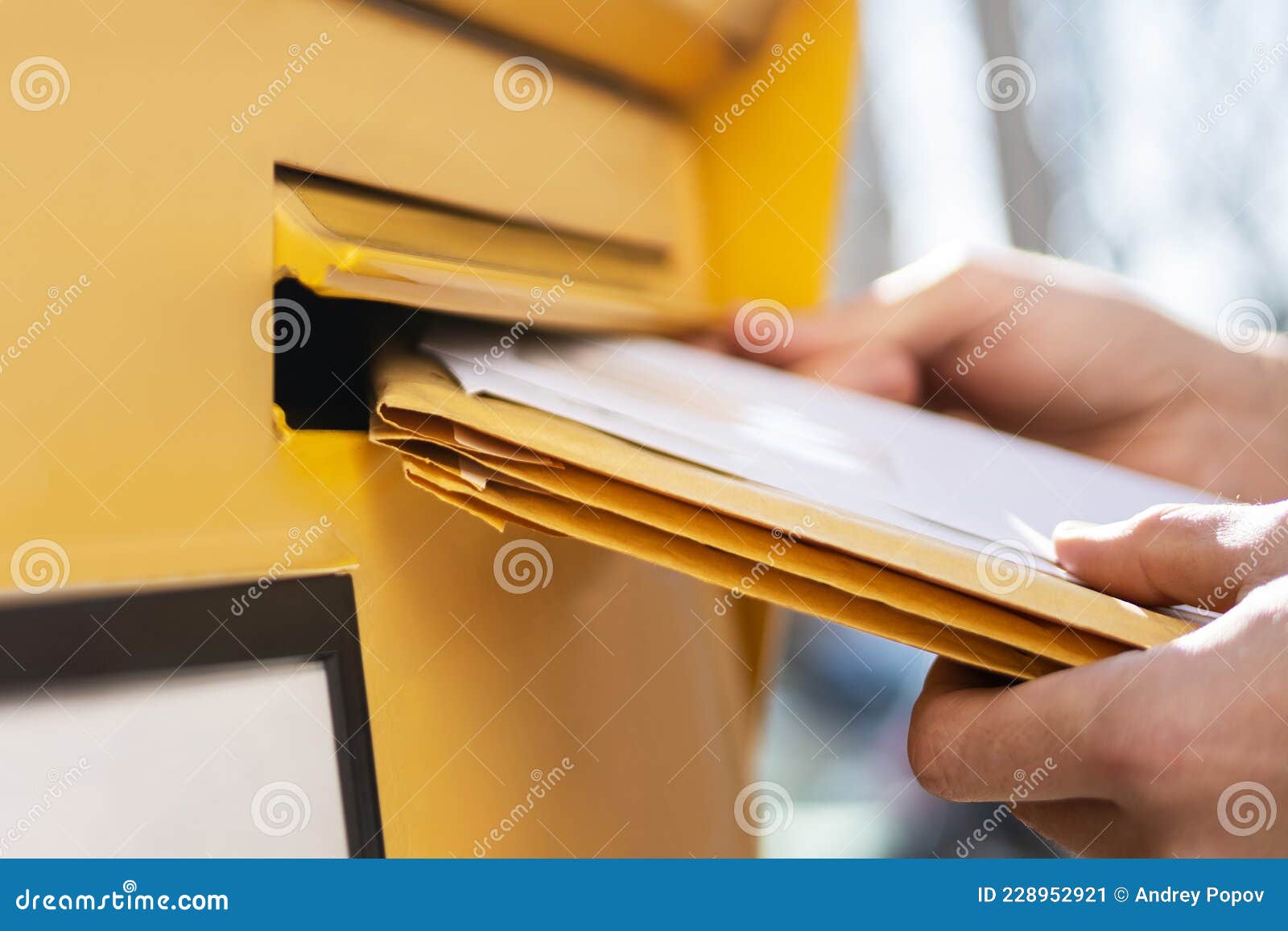 Envelope Mail Delivery in Mailbox Stock Image - Image of postman ...