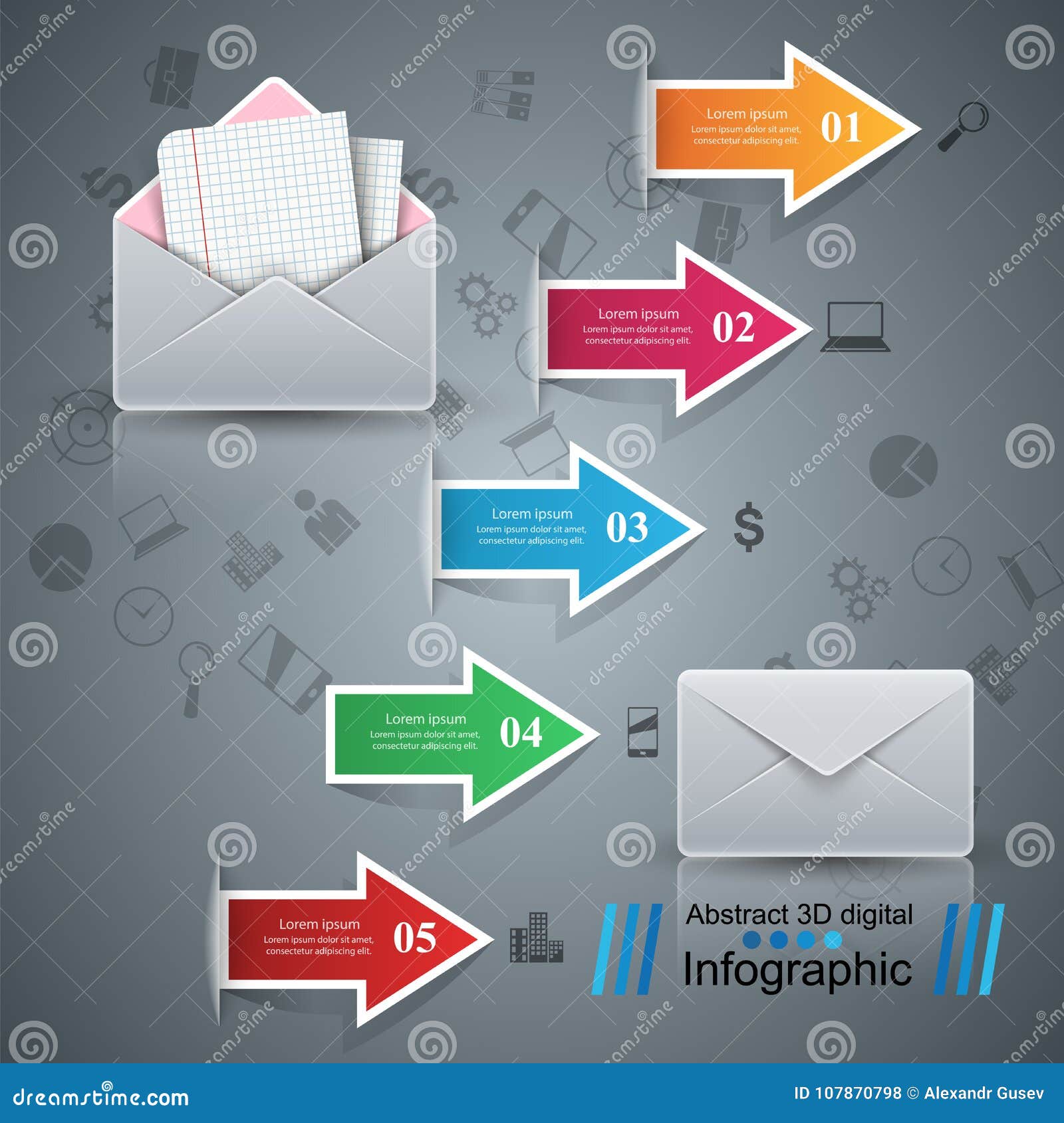 Envelope, Mail, Email - Business Infographic. Stock Vector ...