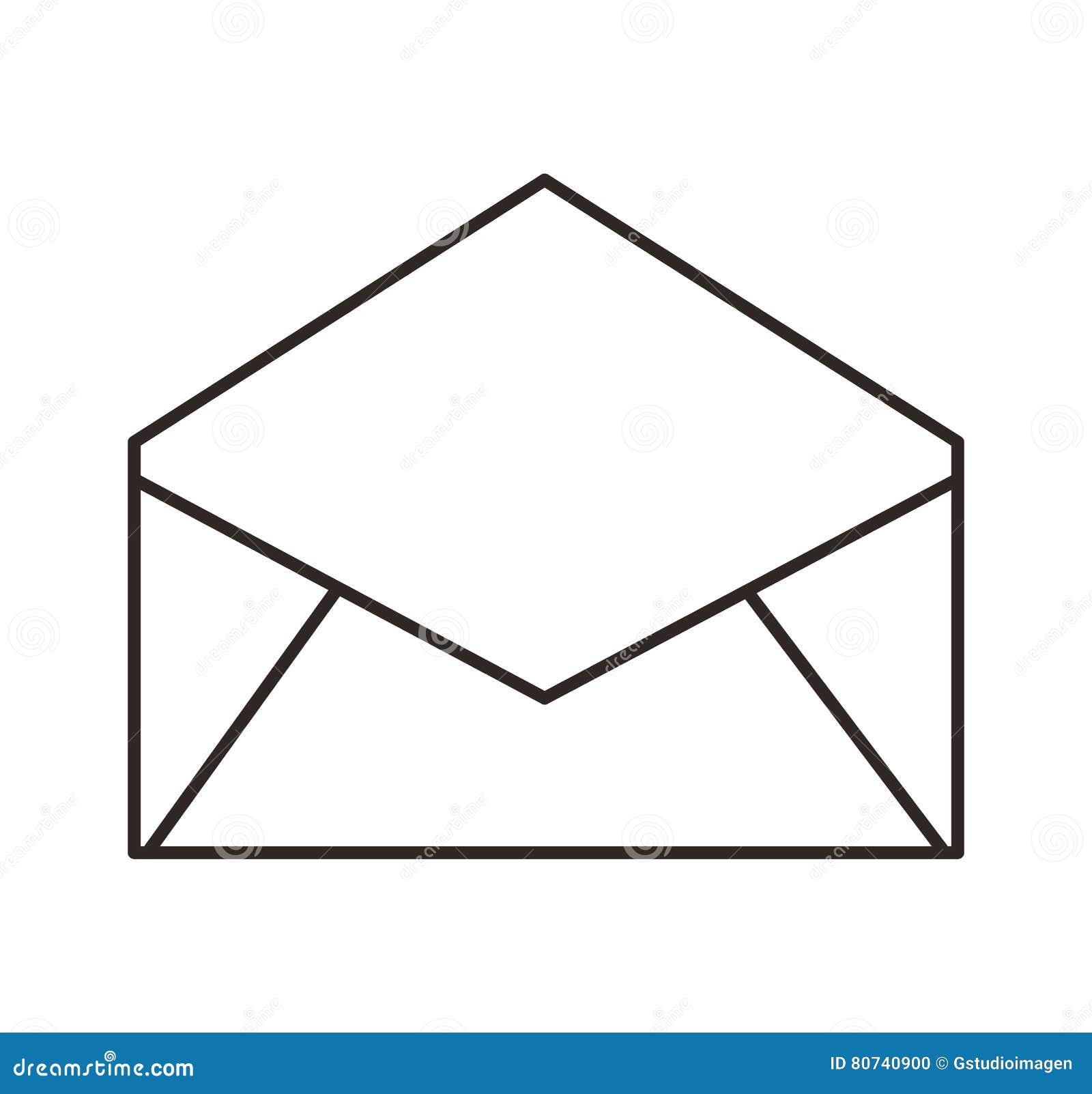 Envelope mail flat icon stock vector. Illustration of vector - 80740900
