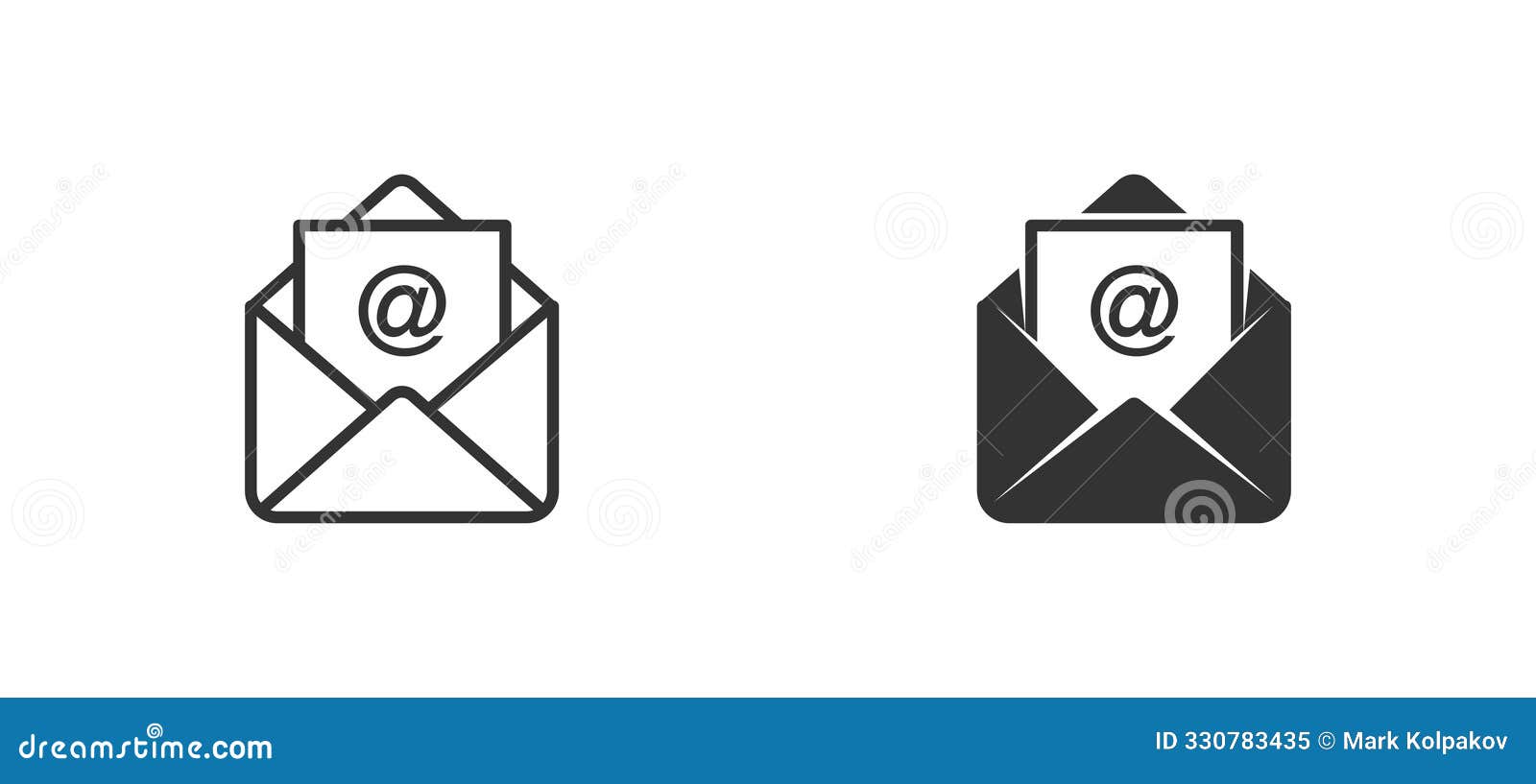 Envelope Mail Icon. Open E-mail and Message Sign Symbol Stock ...