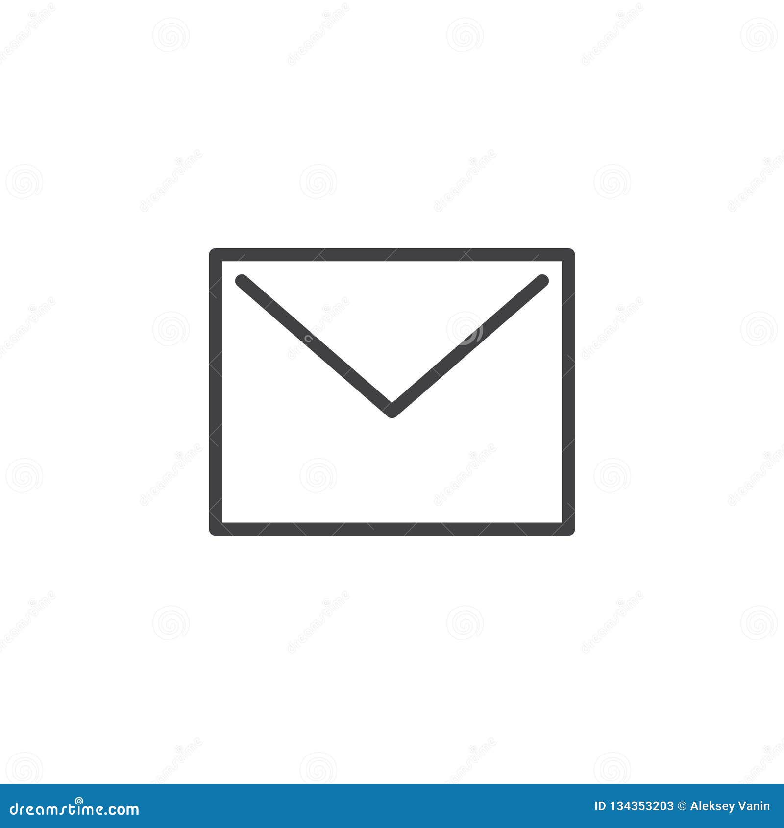 Envelope Mail outline icon stock vector. Illustration of blank - 134353203