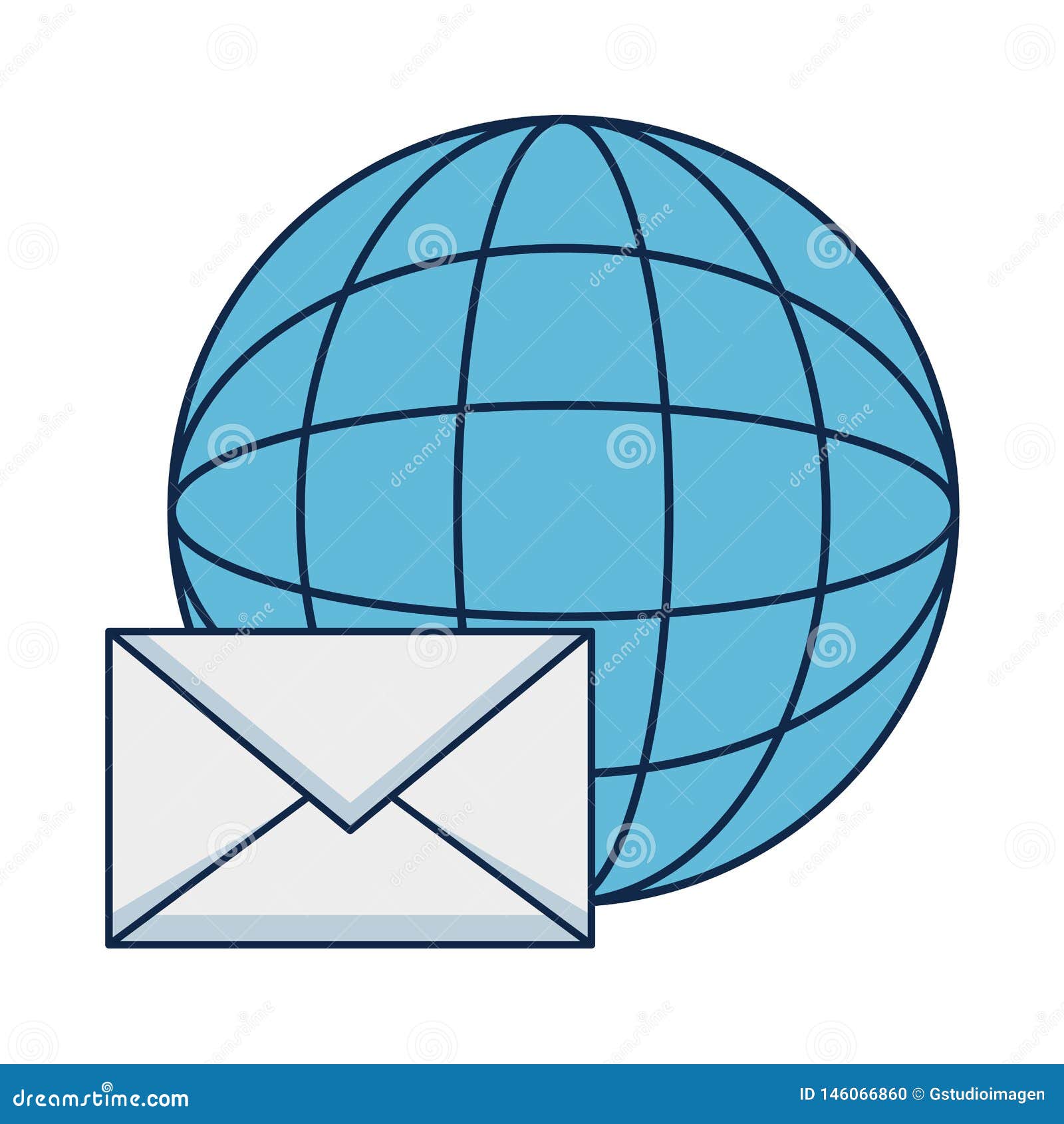 Envelope mail with planet stock illustration. Illustration of letter ...
