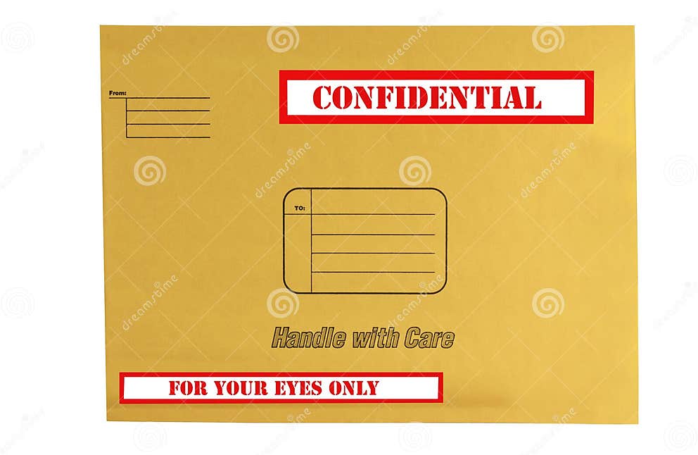 Envelope that is Marked Confidential Stock Photo - Image of envelope ...