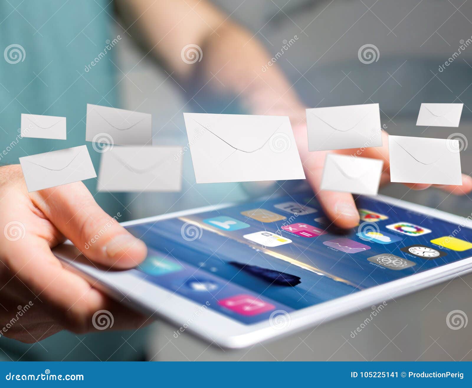 Envelope Message Displayed on a Futuristic Email Interface - 3d Stock ...