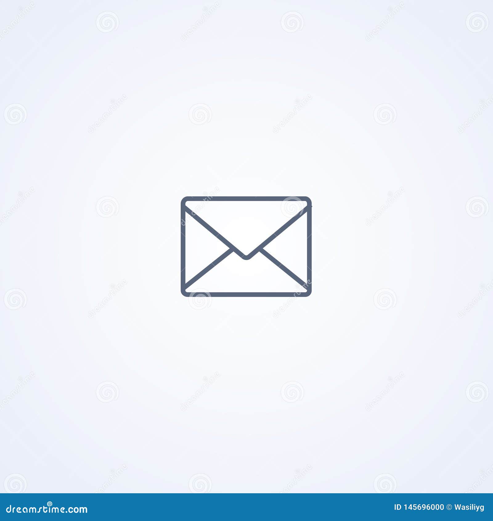 Envelope, Message, Vector Best Gray Line Icon Stock Vector ...