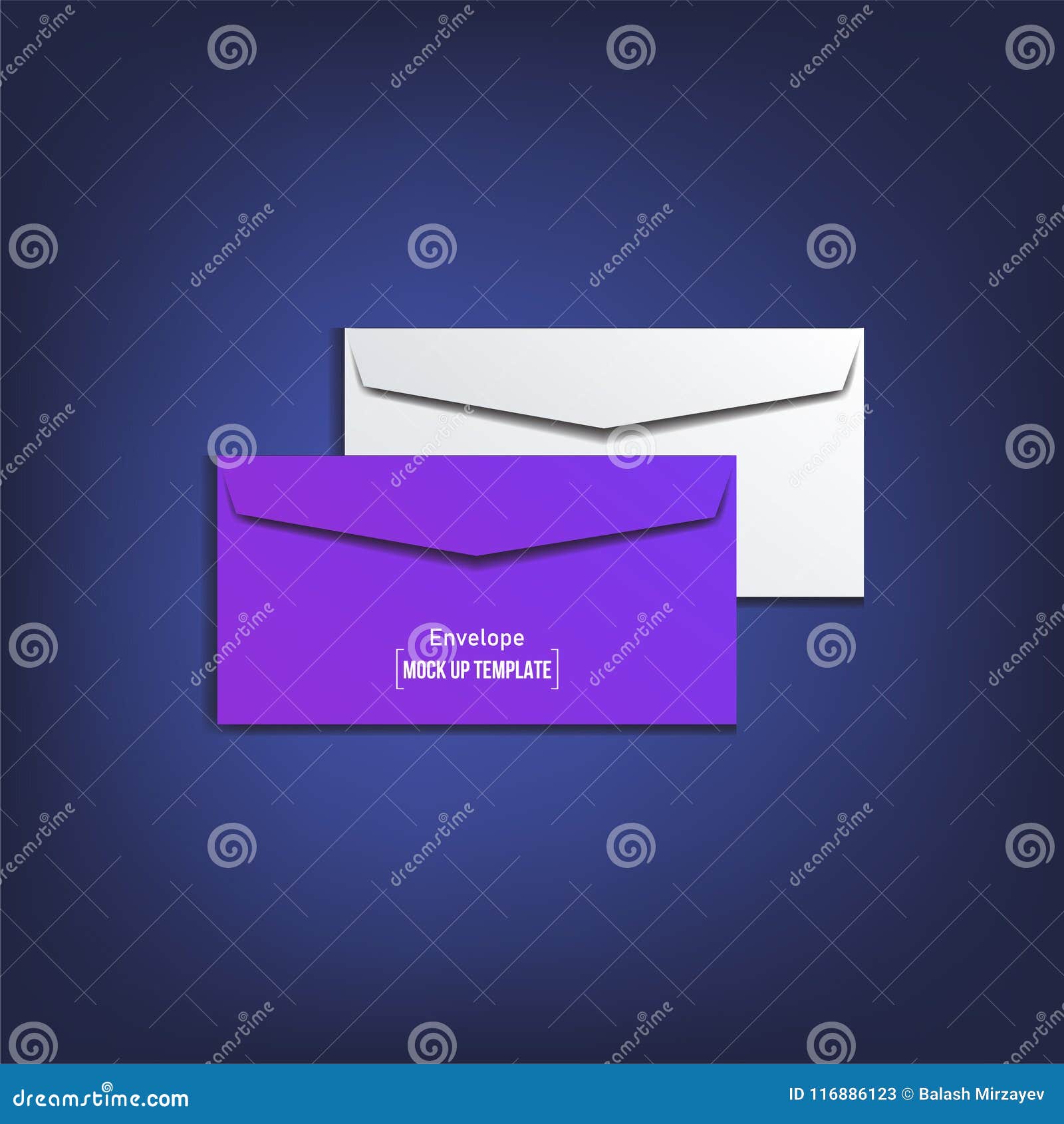 Envelope Mock Up Template Vector Illustration. Vector Paper Blank ...