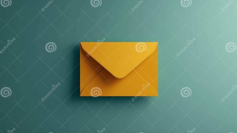 Envelope Mockup Isolated on Blue Background. 3d Rendering Generative AI ...