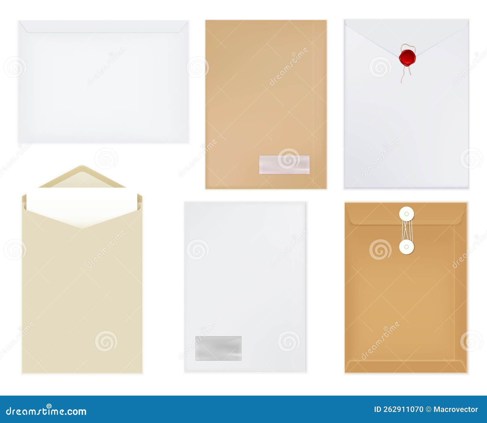 Envelope Mockup Set stock vector. Illustration of company - 262911070