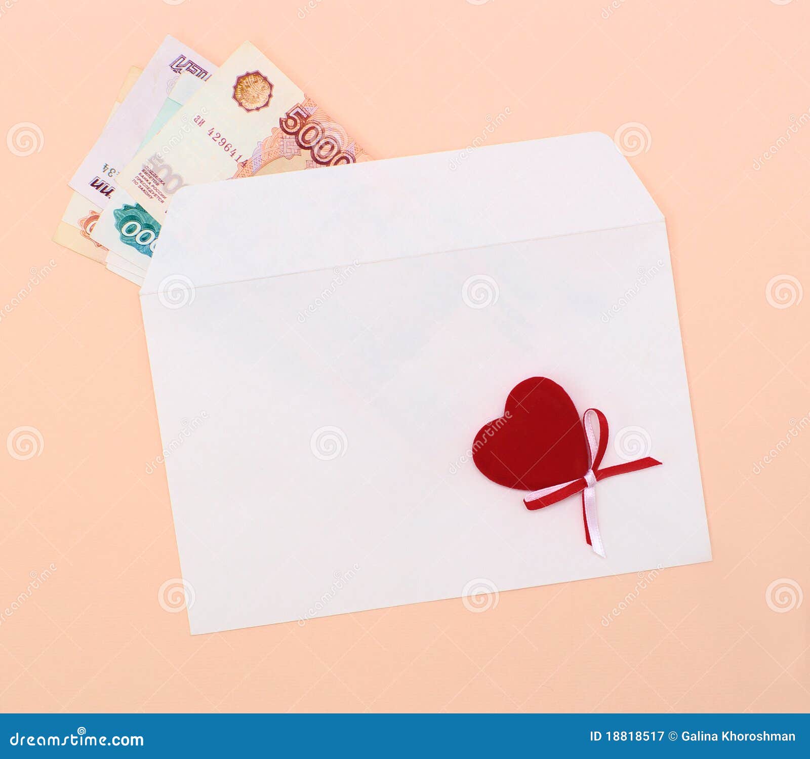 Envelope with Money and Heart Stock Image - Image of paper, russian ...